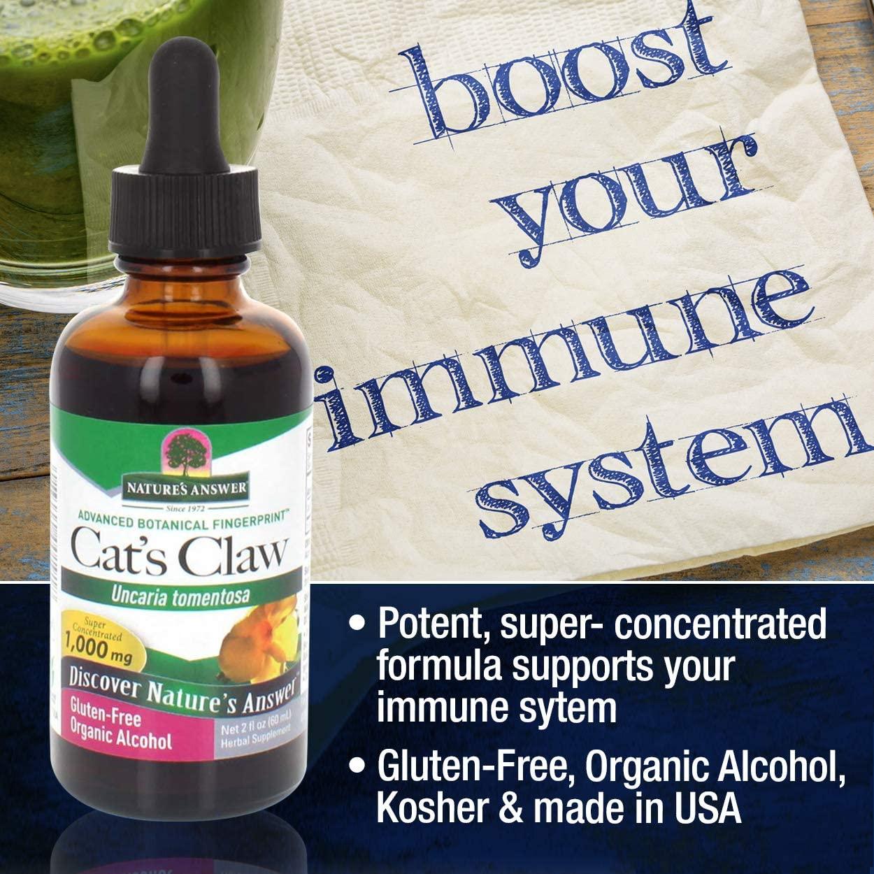 Nature's Answer Cat's Claw Bark 1000 mg â€“ Organic Immune Booster ...