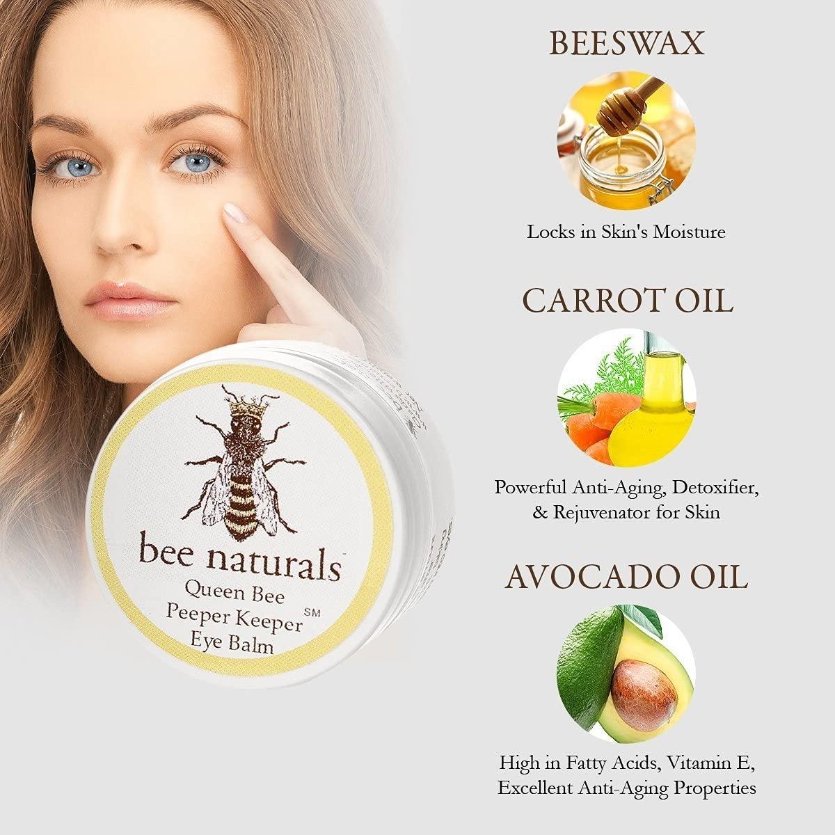 Queen Bee Naturals Peeper Keeper Eye Balm - Reduces Wrinkles & Fine ...