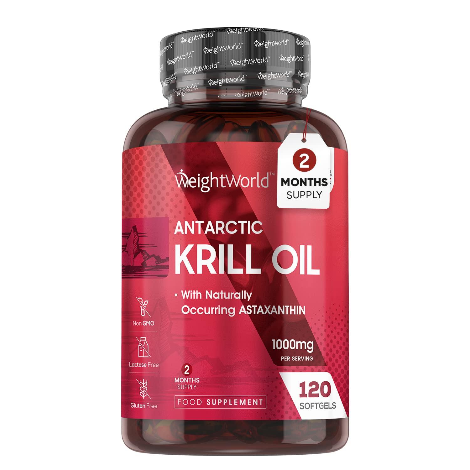 Antarctic Krill Oil Capsules 1000mg - 120 Red Krill Softgels - High ...