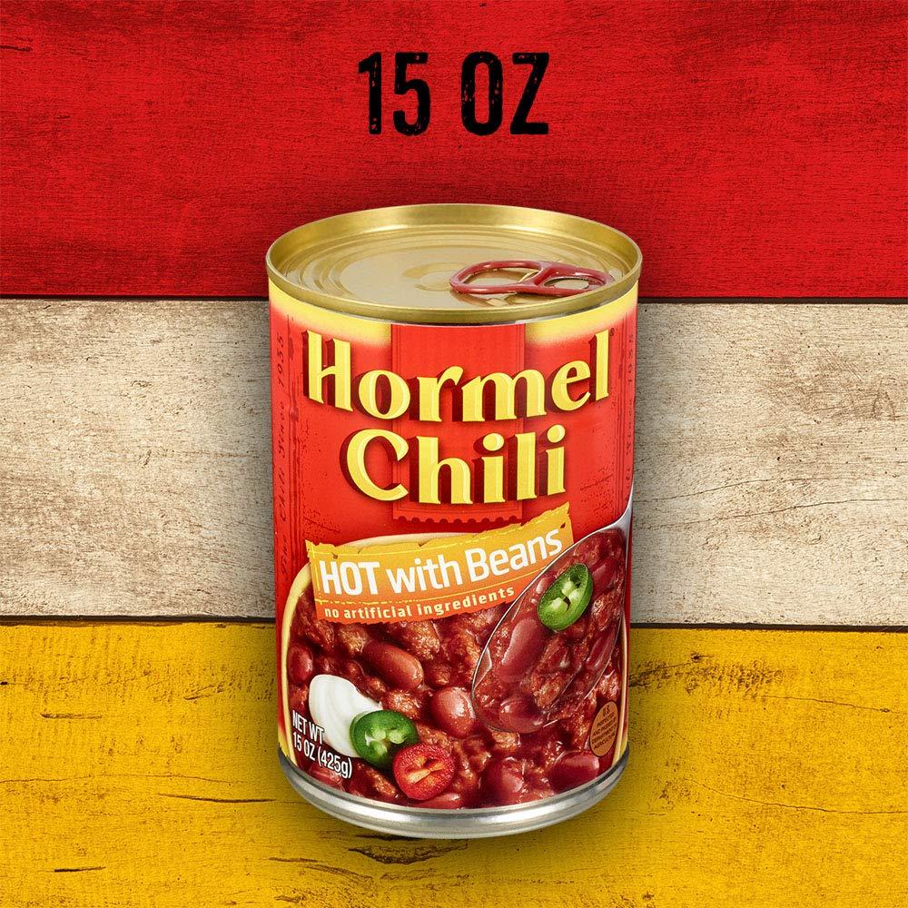 Hormel Chili Hot with Beans 15 oz (Pack of 6) - Delicious and Spicy ...