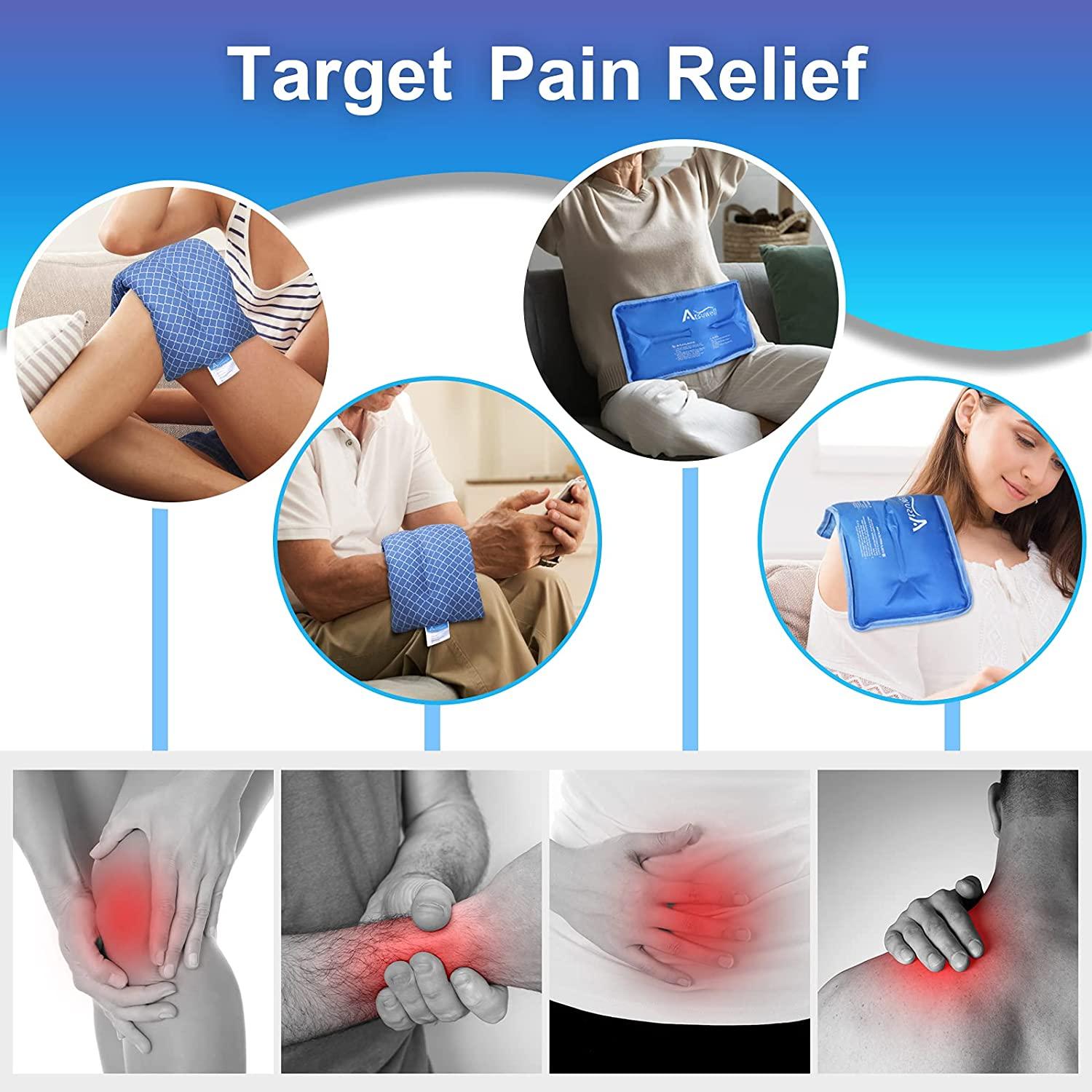 Atsuwell Microwave Heating Pad & Gel Ice Pack Combo - 2 Packs 14x7.5 ...