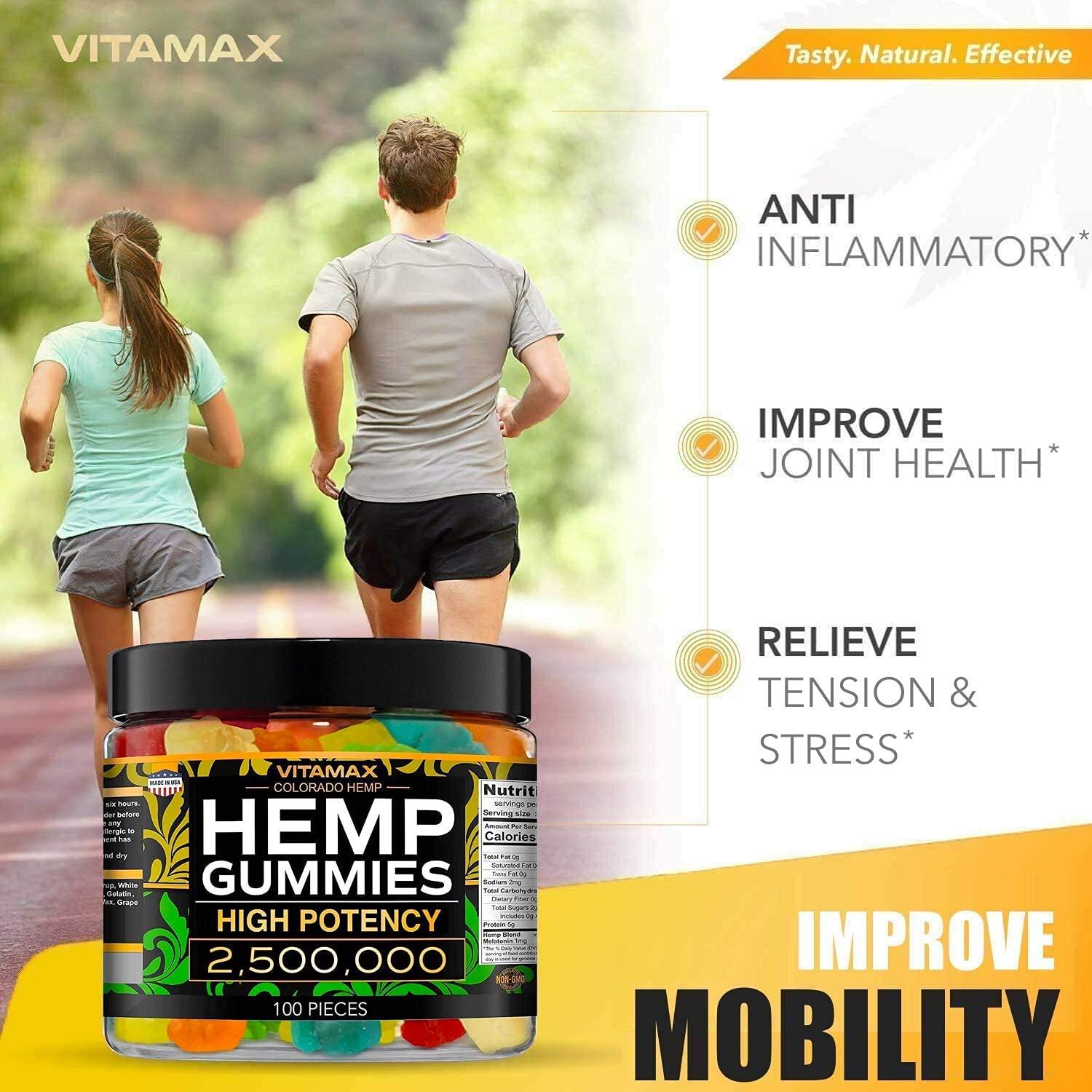Vitamax Hemp Gummies - Great for Peace Relaxation - 2500000 - Natural ...