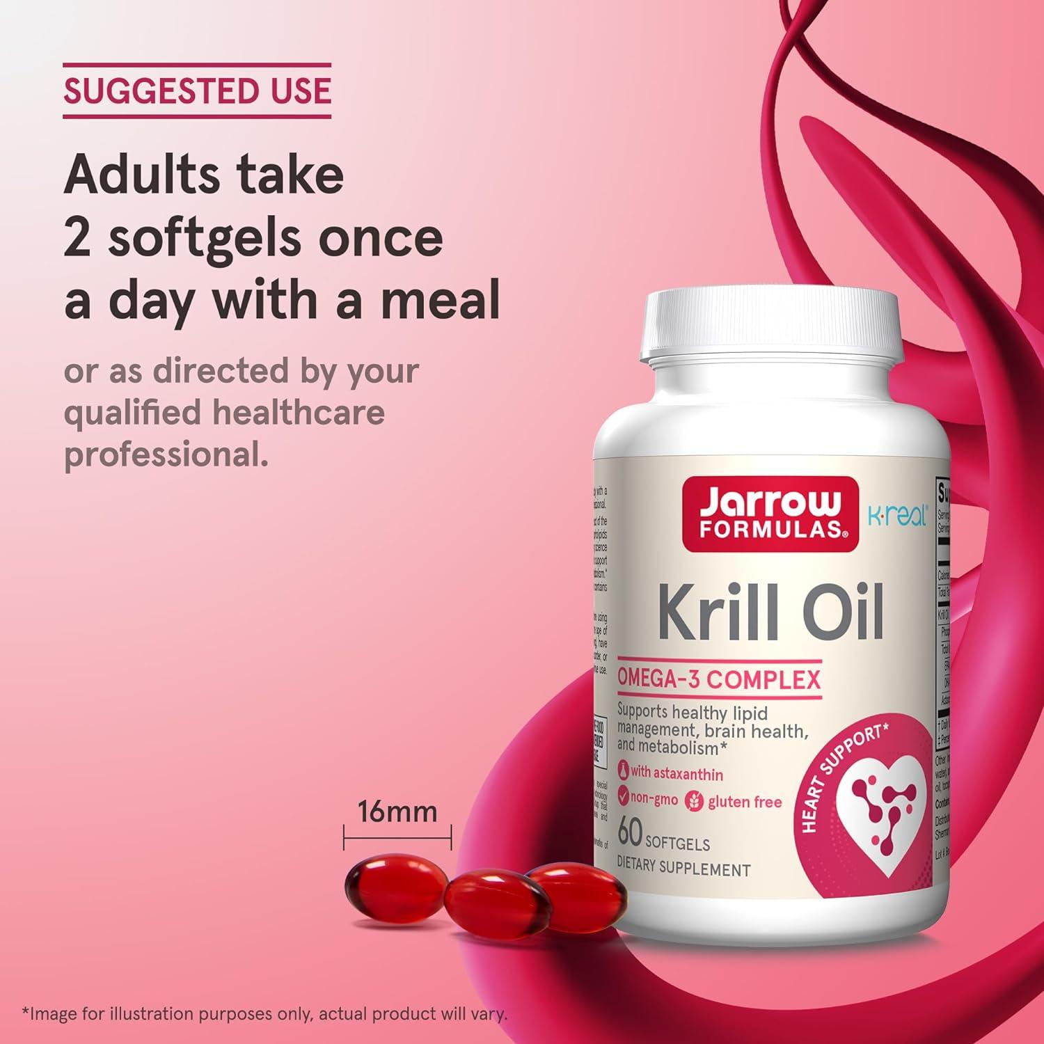 Jarrow Formulas Krill Oil Softgels - Omega-3 Complex with Astaxanthin ...