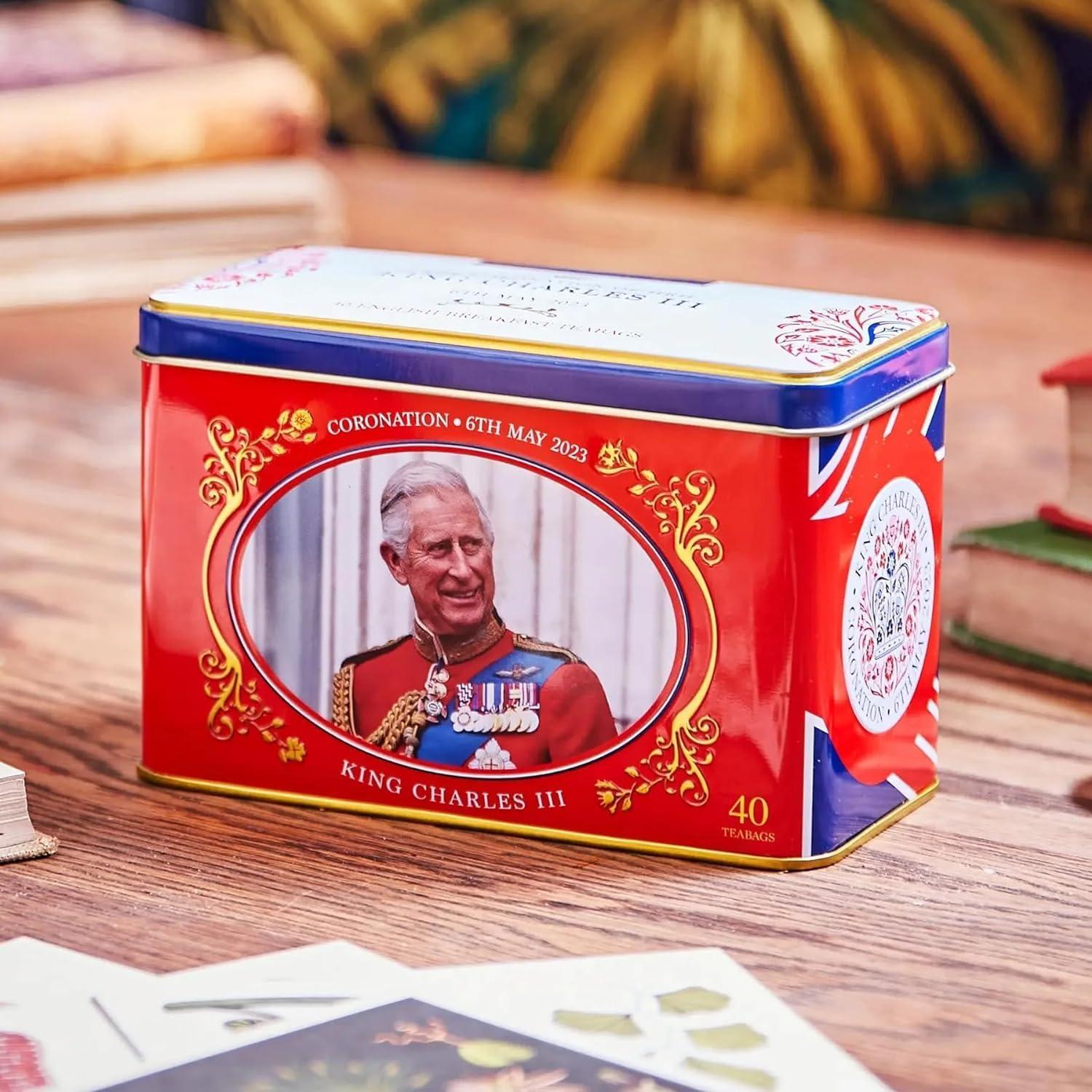 New English Teas The Coronation of HRH King Charles III Tea Tin with 40 ...