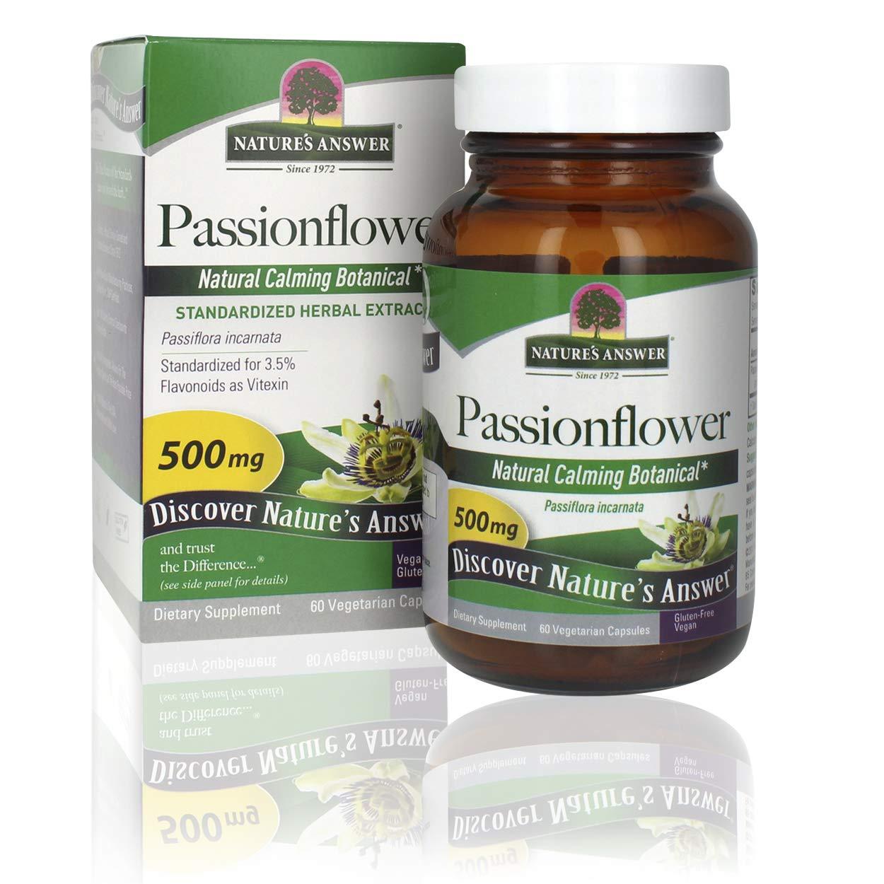 Nature's Answer Passion Flower Capsules - Natural Calming Botanical ...