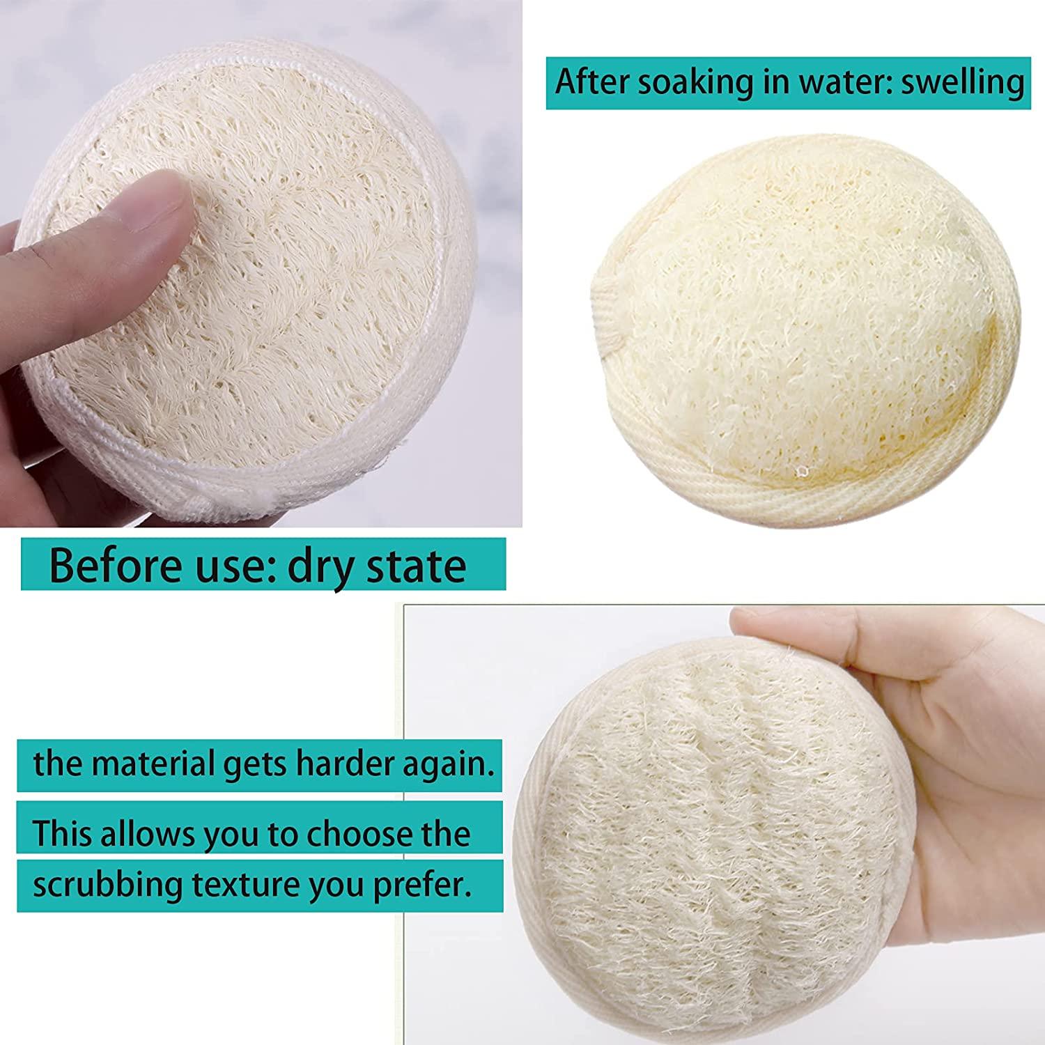 Natural Loofah Face Exfoliator Pads - 100% Handheld Scrubber for ...