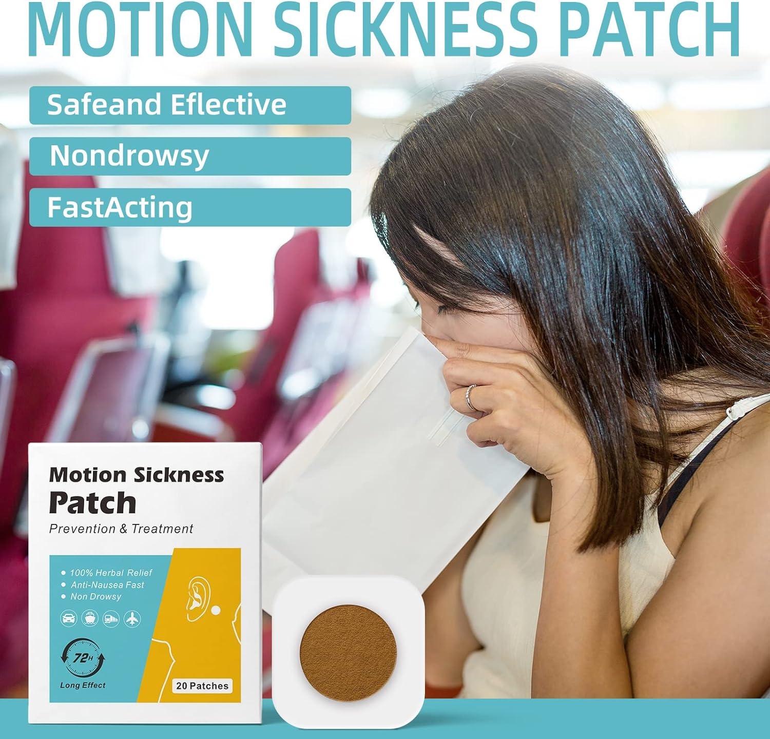 Motion Sickness Patches - Fast Acting Relief from Nausea, Dizziness & Vomiting - 40 Count Pack ...