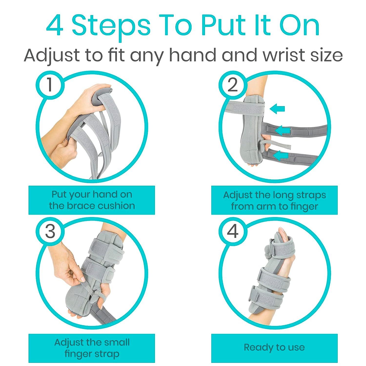 Vive Resting Hand Splint (Left) - Night Wrist Finger Brace - Thumb ...