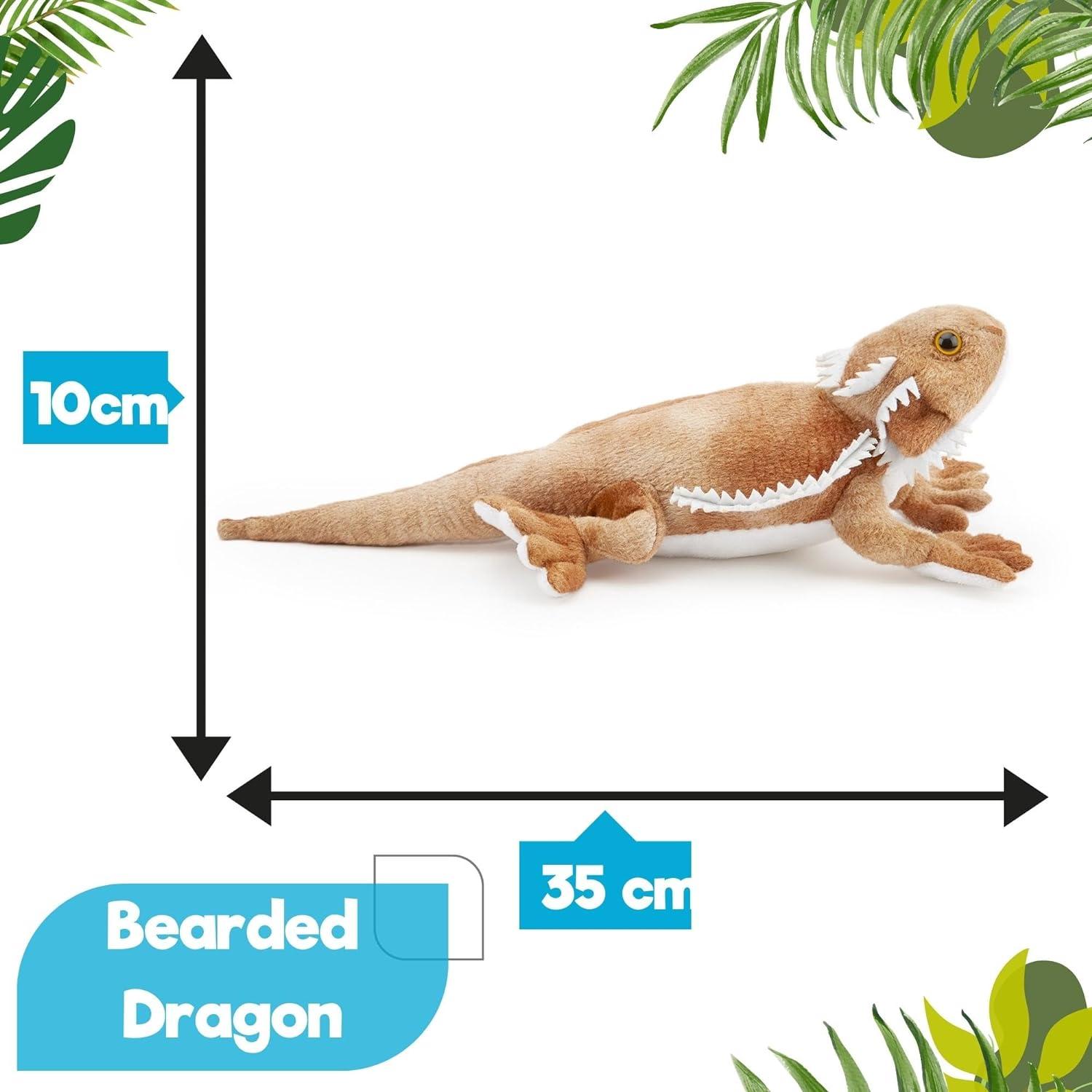 Zappi Co 100% Recycled Plush Bearded Dragon Toy - 34cm Soft Eco ...
