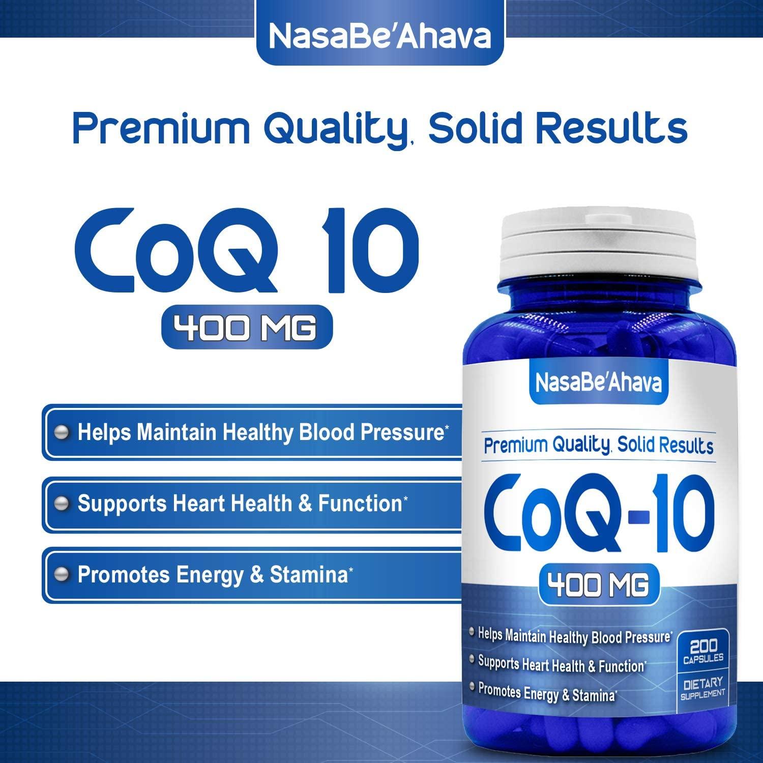 NASA BEAHAVA Pure CoQ10 400mg - 200 Capsules for Optimal Heart Health ...