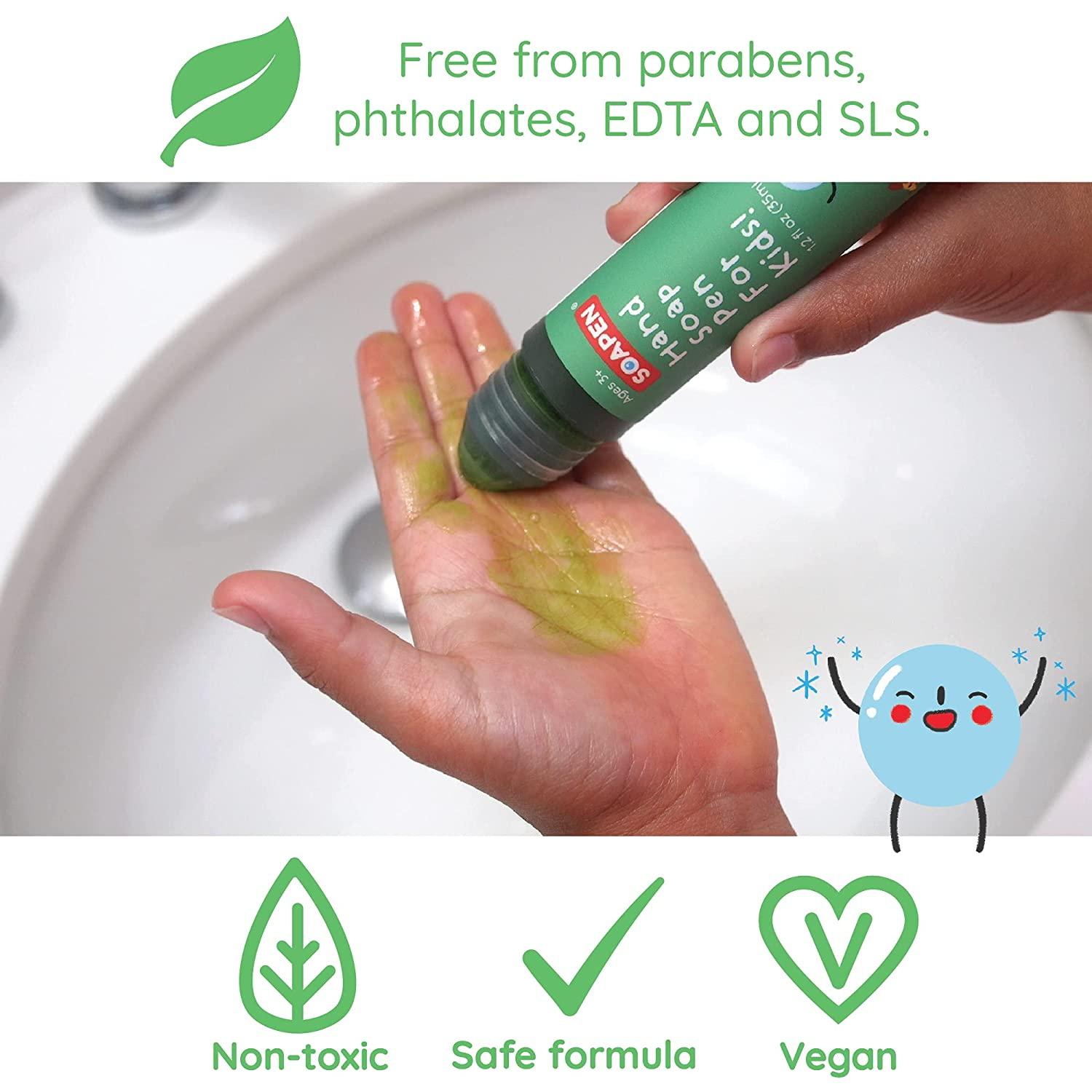 SOAPEN Kids' Roll-On Hand Soap 3-Pack | Fun Colorful Soap Pen ...