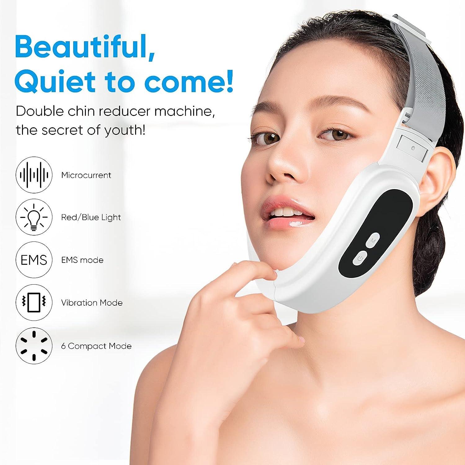 Electric Double Chin Reducer with Blue Red Light for Skin Lifting ...