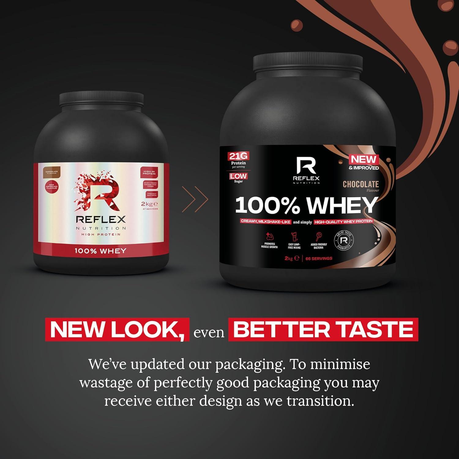 Reflex Nutrition 100% Whey Protein Powder 2kg - Chocolate Flavor | High ...