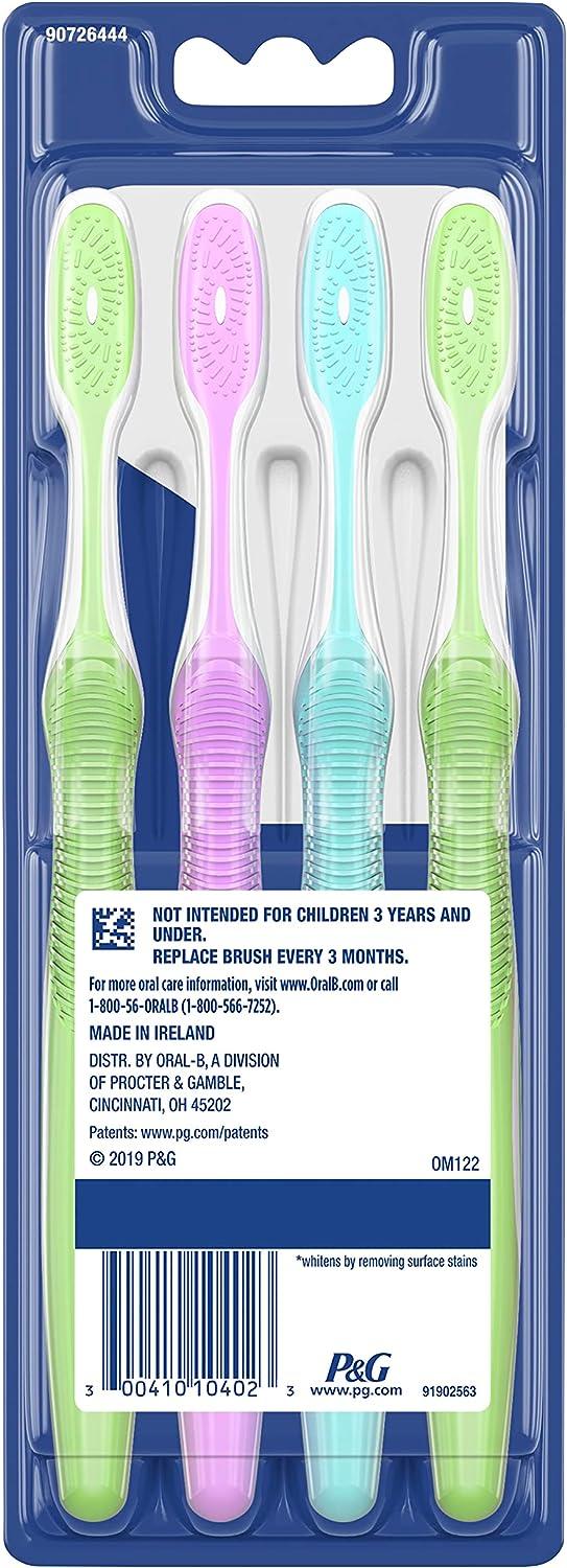 Oral-B Vivid Dual Action Whitening Toothbrushes, Soft, 4 Count ...