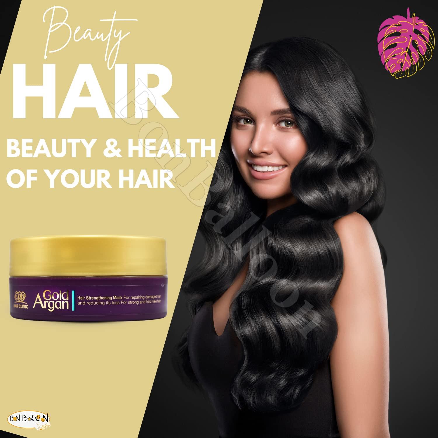 Eva Hair Clinic Gold Argan Hair Mask - Nourishing Hair Treatment (7.05 ...