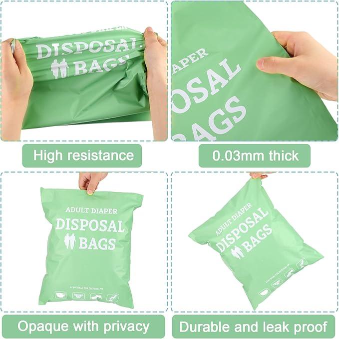 PerKoop 100 Pcs Extra Thick Large Adult Diaper Disposable Bags Odor ...