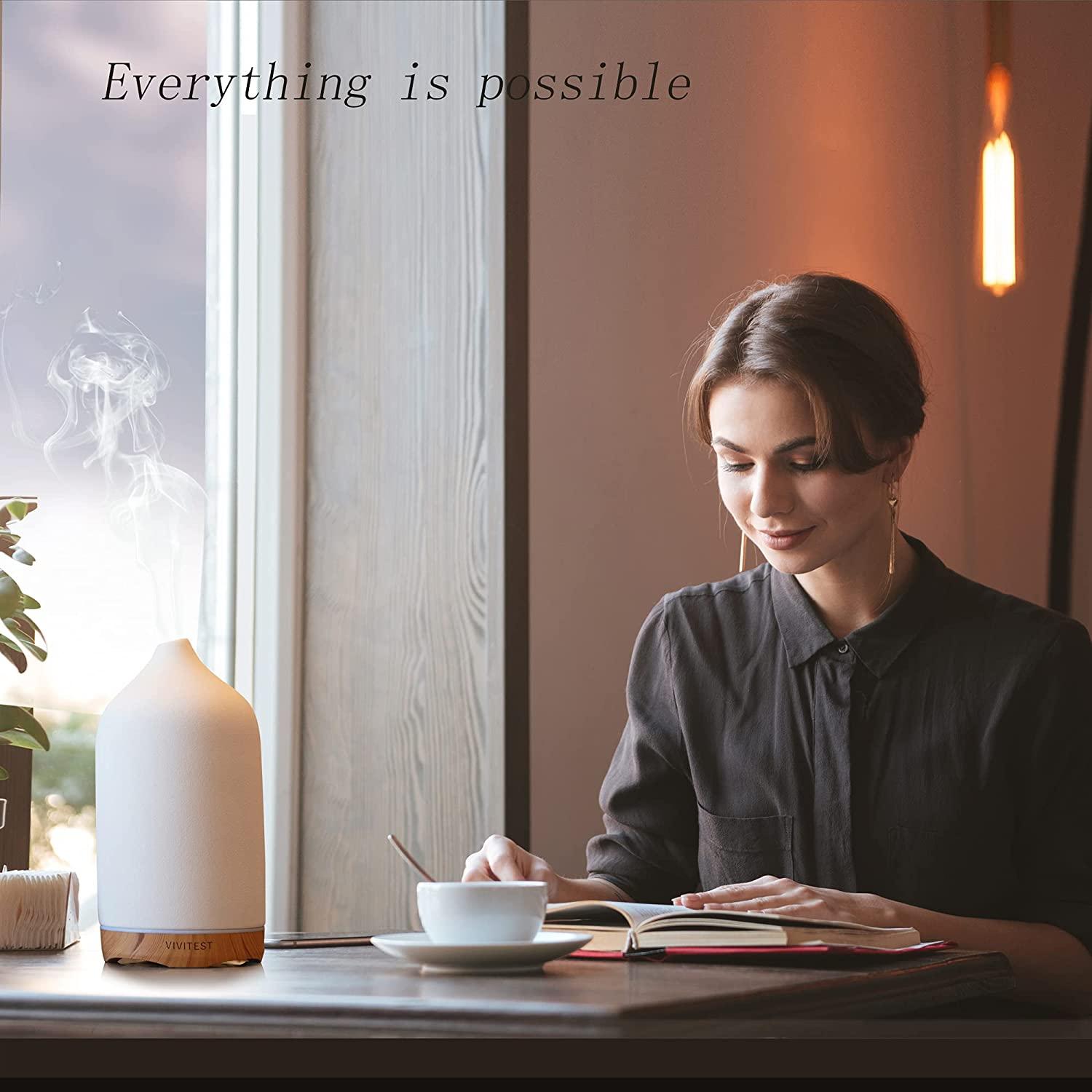 VIVITEST Ceramic Ultrasonic Essential Oil Diffuser (250ML ...