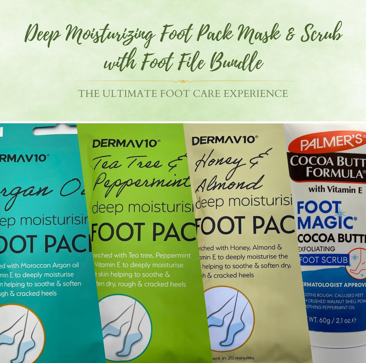Deep Moisturising Foot Mask Pack and Exfoliating Foot Scrub with Foot ...