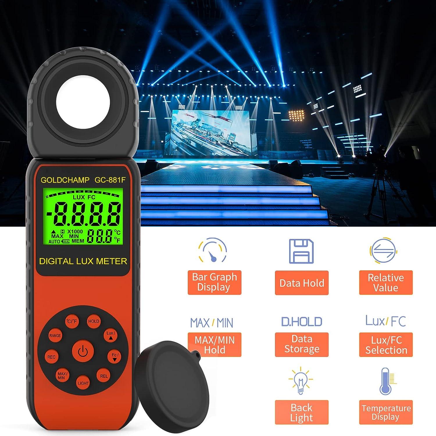 Handheld Digital Illuminance Meter 1400,000Lux Photometer Luxmeter with ...