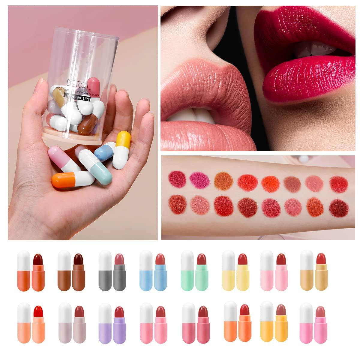 Mini Pill Lipstick Set 16 Pcs Lovely Long Lasting Matte Capsule ...