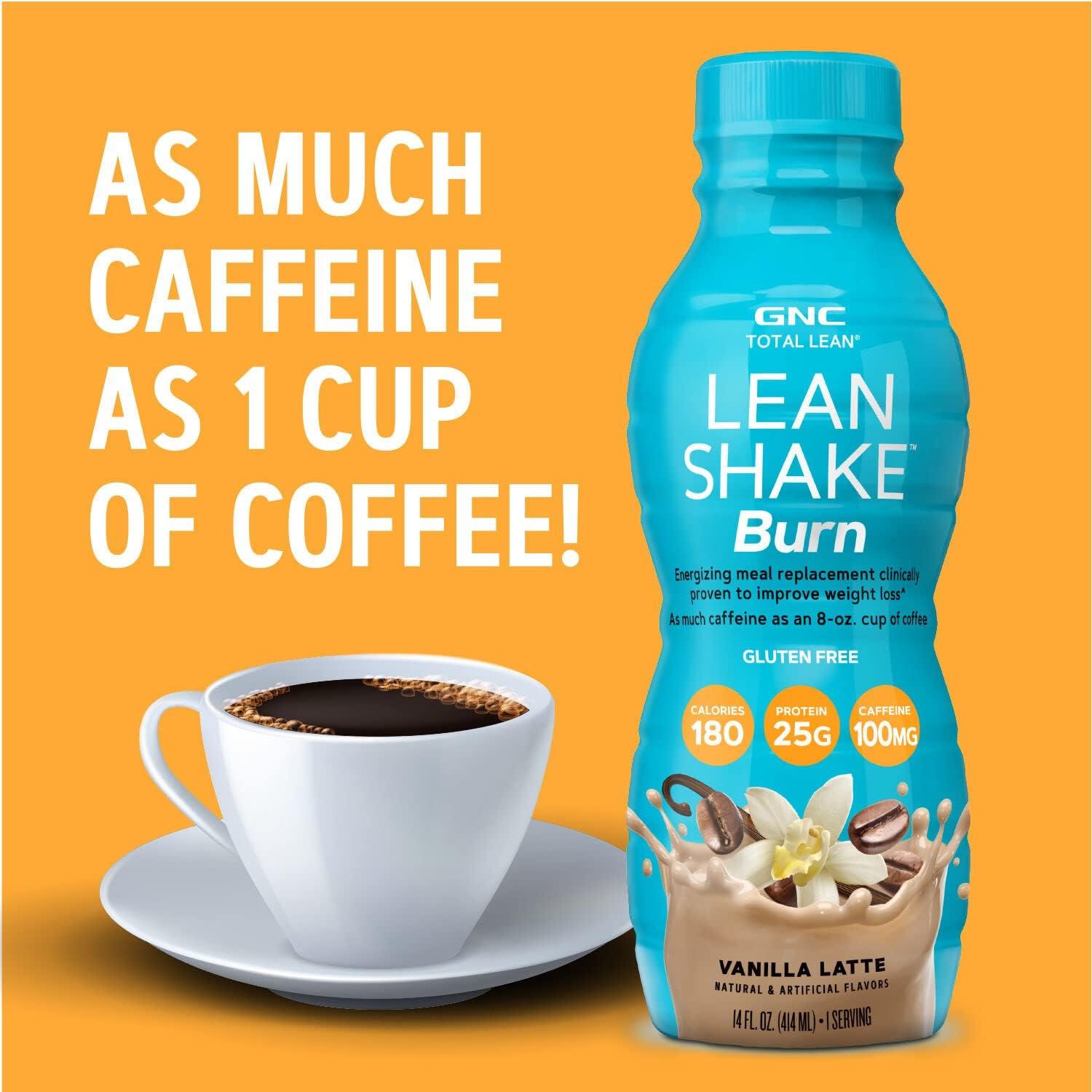GNC Total Lean Lean Shake Burn - Vanilla Latte - 12 Bottles | Meal ...