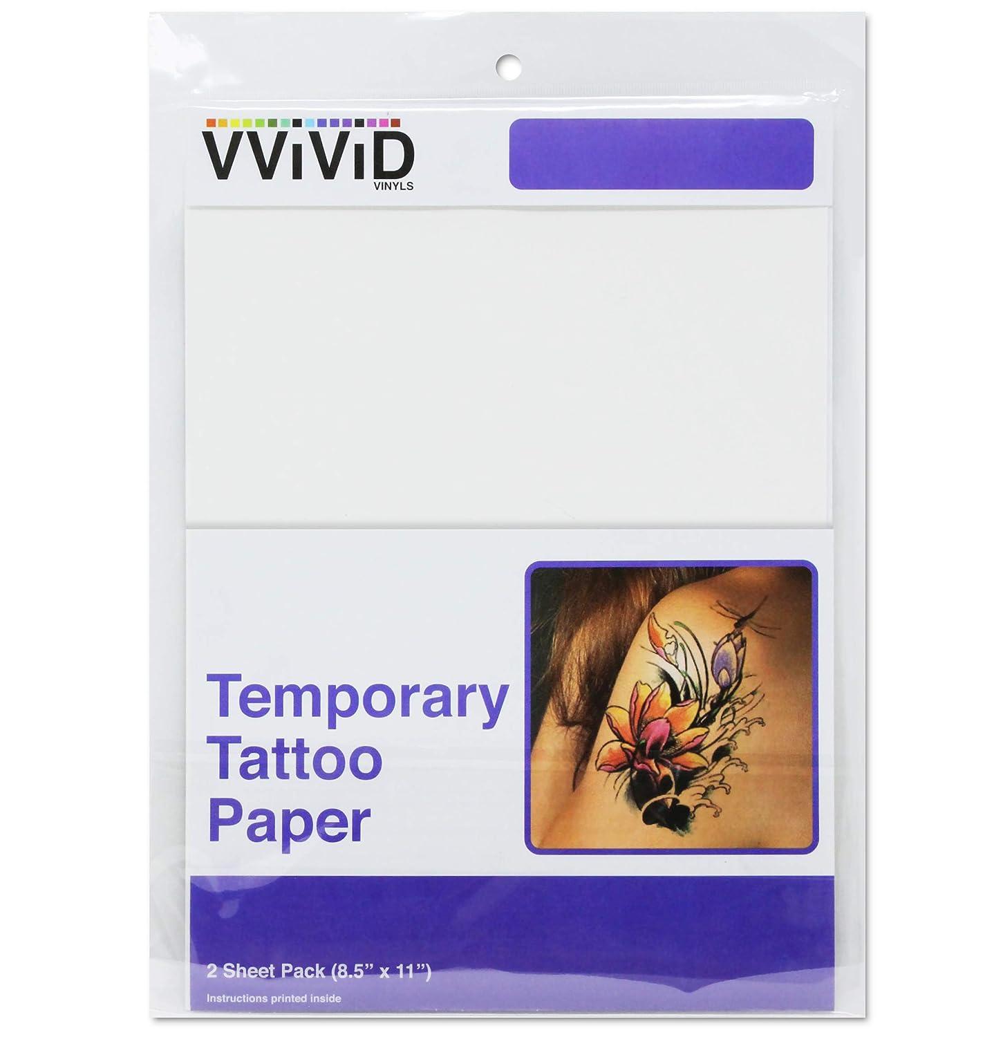 VViViD Inkjet Rub-On Temporary Tattoo Paper 2-Sheet Pack - 8.5x11 Inch ...