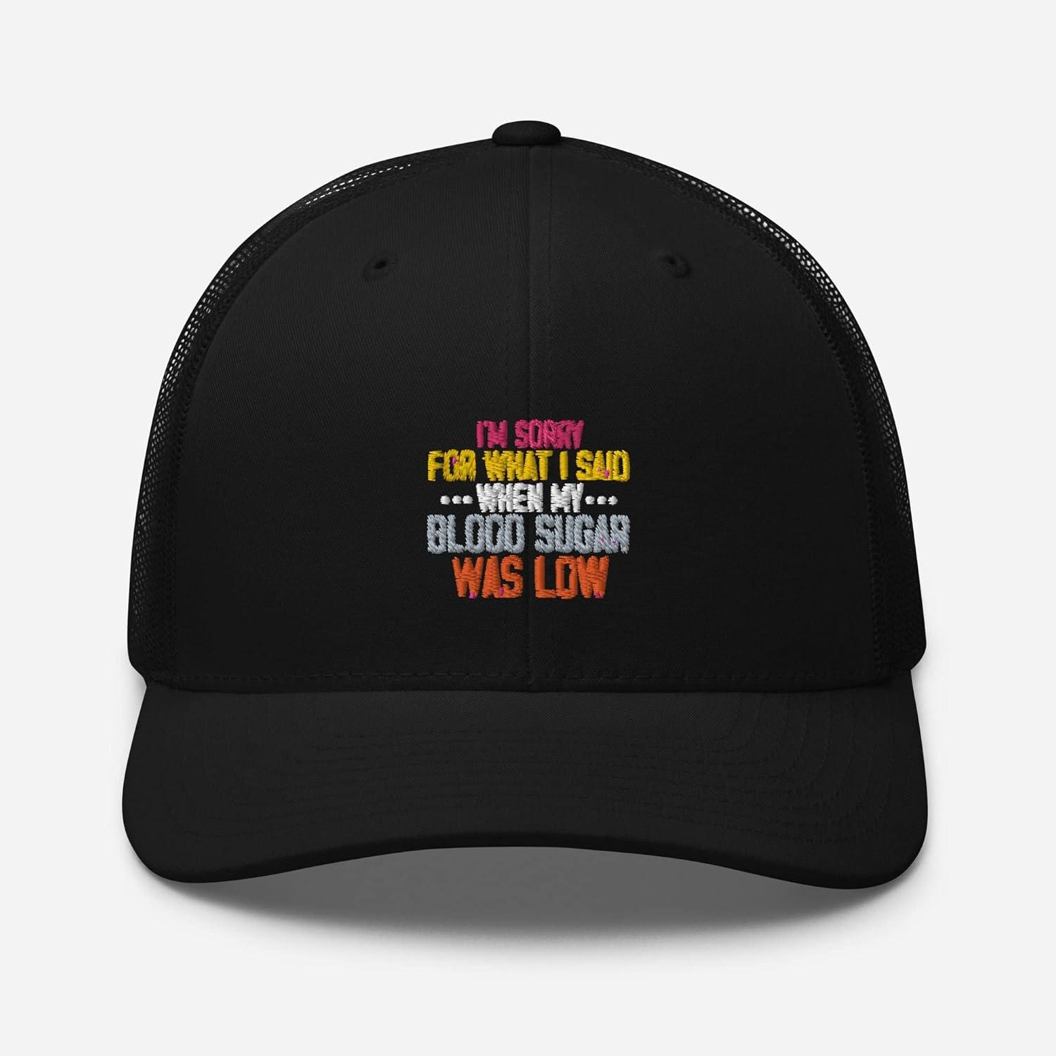 Humorous Trucker Cap for Diabetics | Funny Glucose Insulin Novelty Hat ...