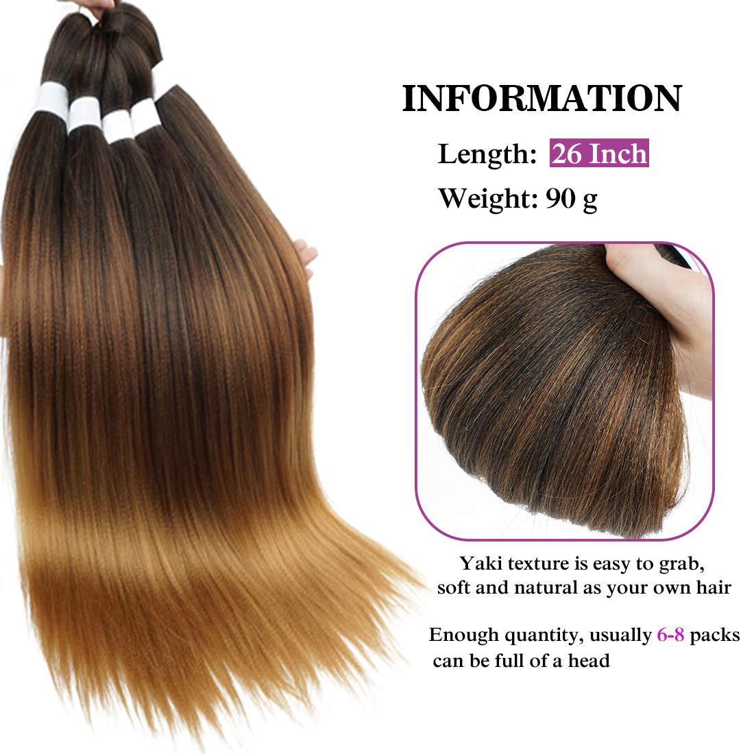 Pre Stretched Ombre Braiding Hair 26 Inch - 8 Packs Kanekalon ...