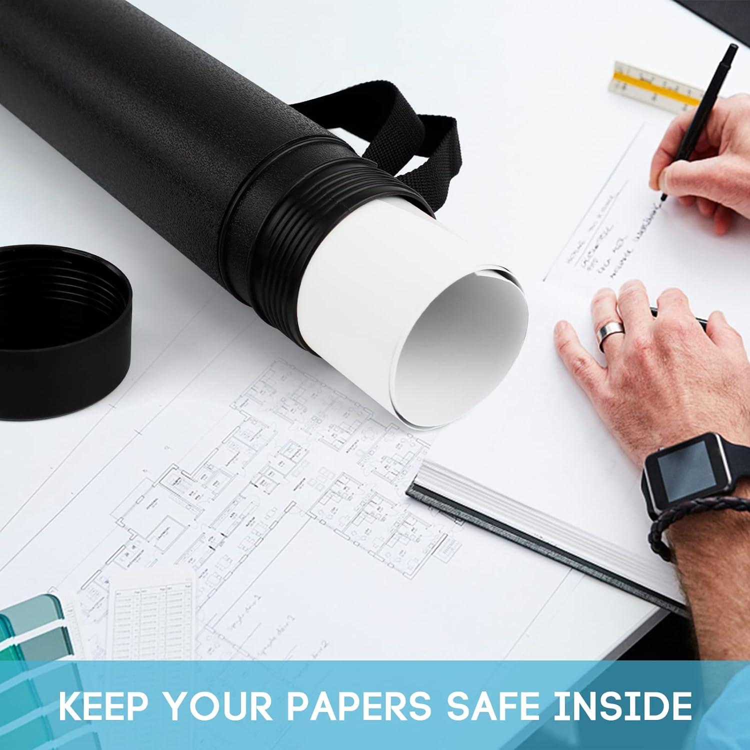 DEWEL Poster Tubes with Strap Extendable Tube for Blueprint Holder ...