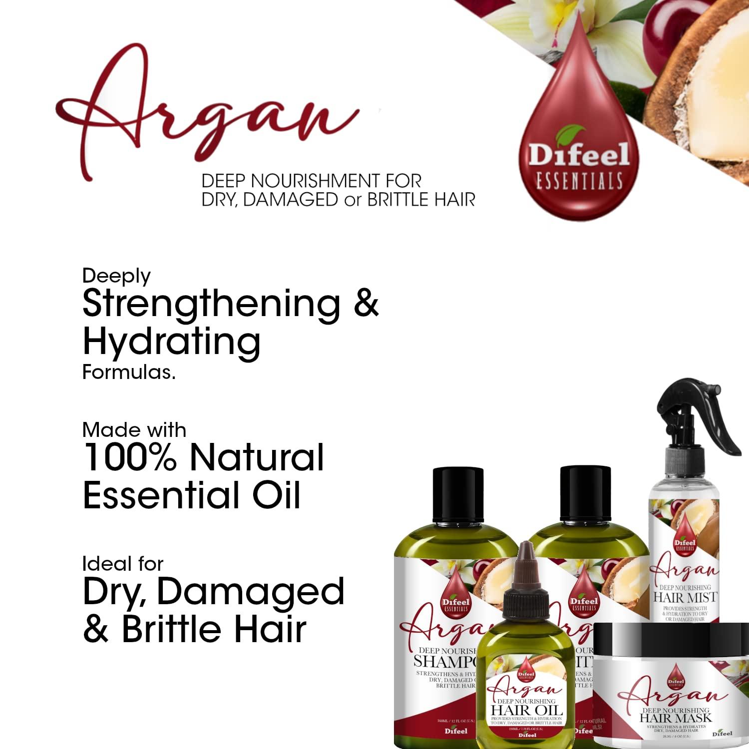 Difeel Essentials Deep Nourishing Argan Hair Oil 2.5 oz - Anti Frizz ...