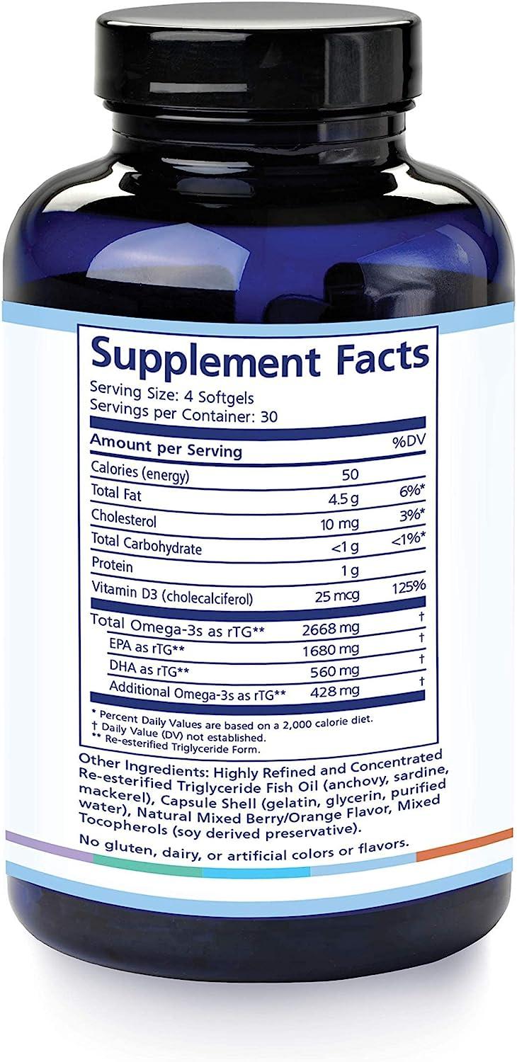 PRN De Dry Eye Omega 3 Fish Oil | Natural Triglyceride Formula | 2240mg ...