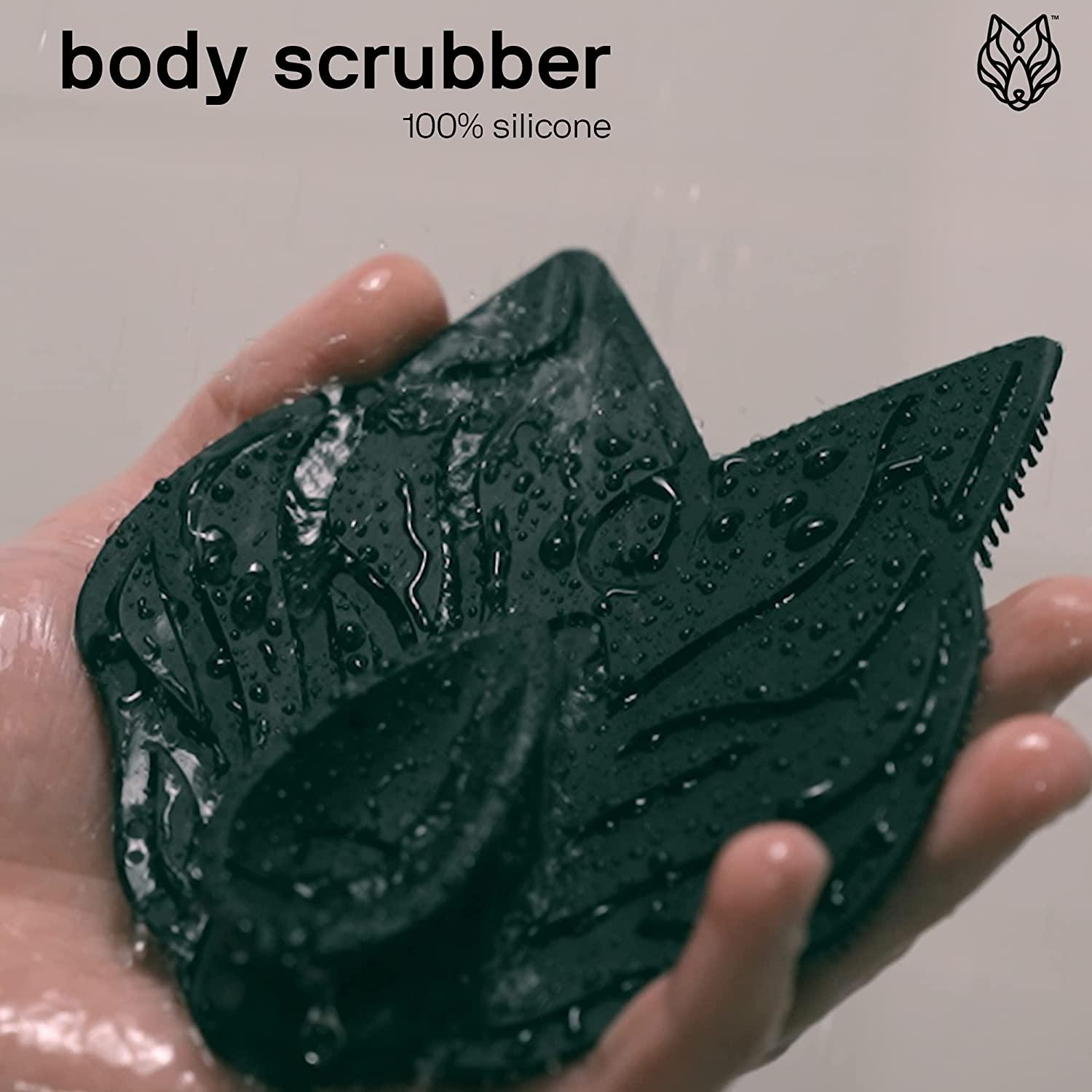 Black Wolf Silicone Body Scrubber for Hygienic Deep Clean - Easy to ...