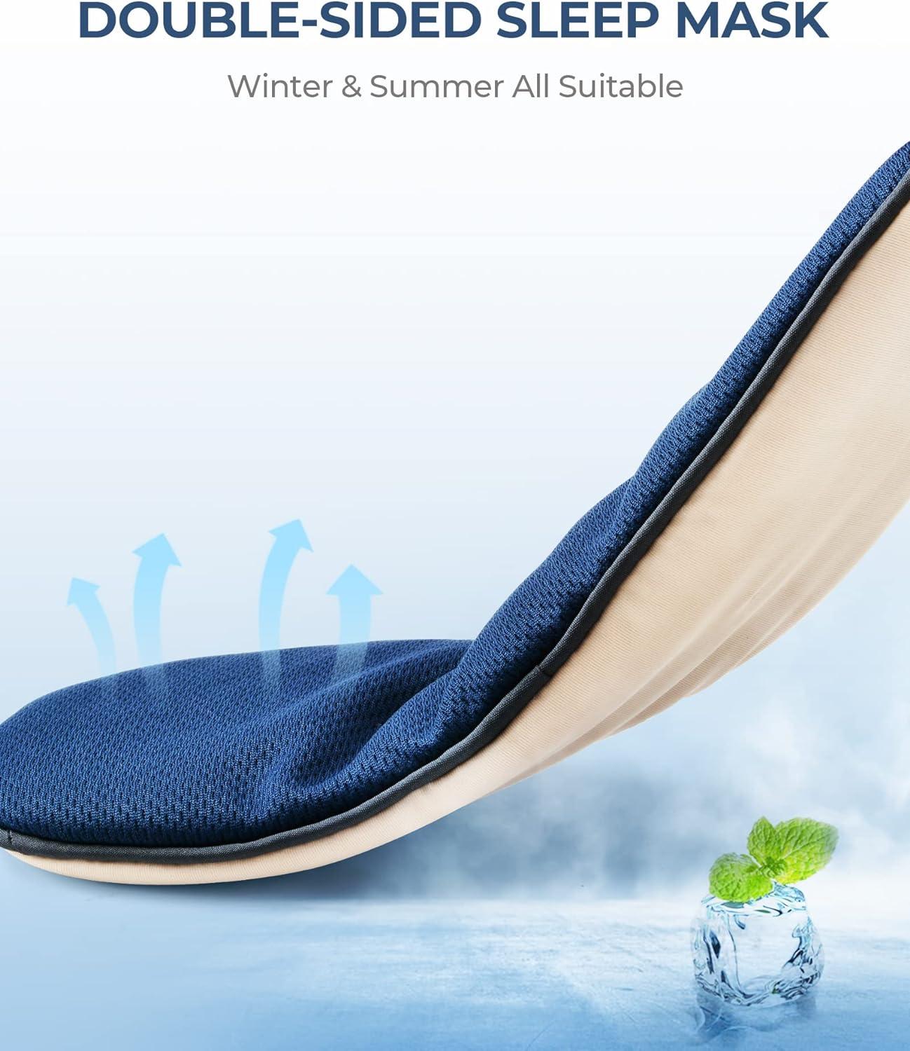 Adjustable Ear Loop Sleep Mask [2 Pack] Dual-Sided Fabric for Side and ...
