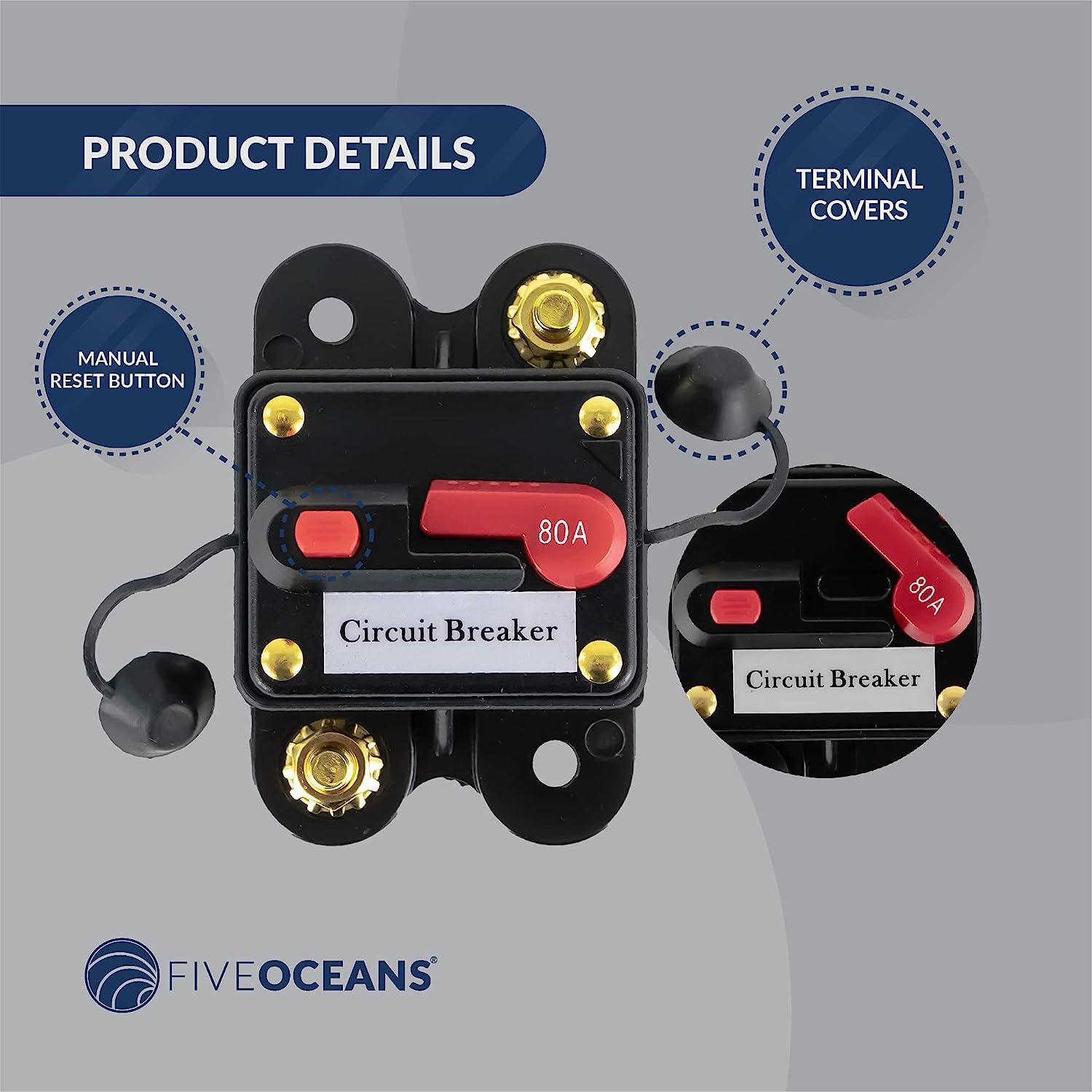 Five Oceans 12V Anchor Windlass Circuit Breaker | Manual Reset ...