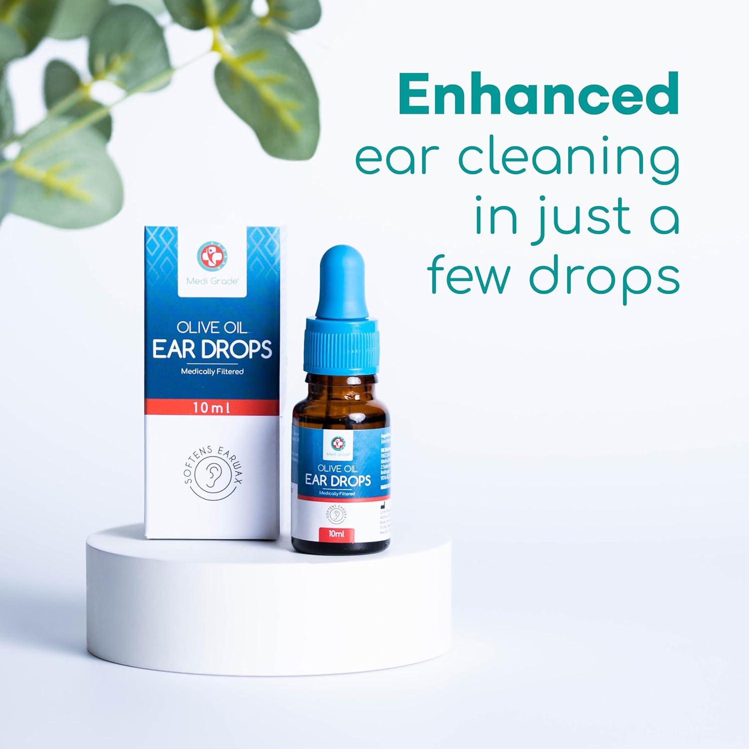 Medi Grade Olive Oil Ear Drops - 10ml: Wax Removal & Blocked Ears ...