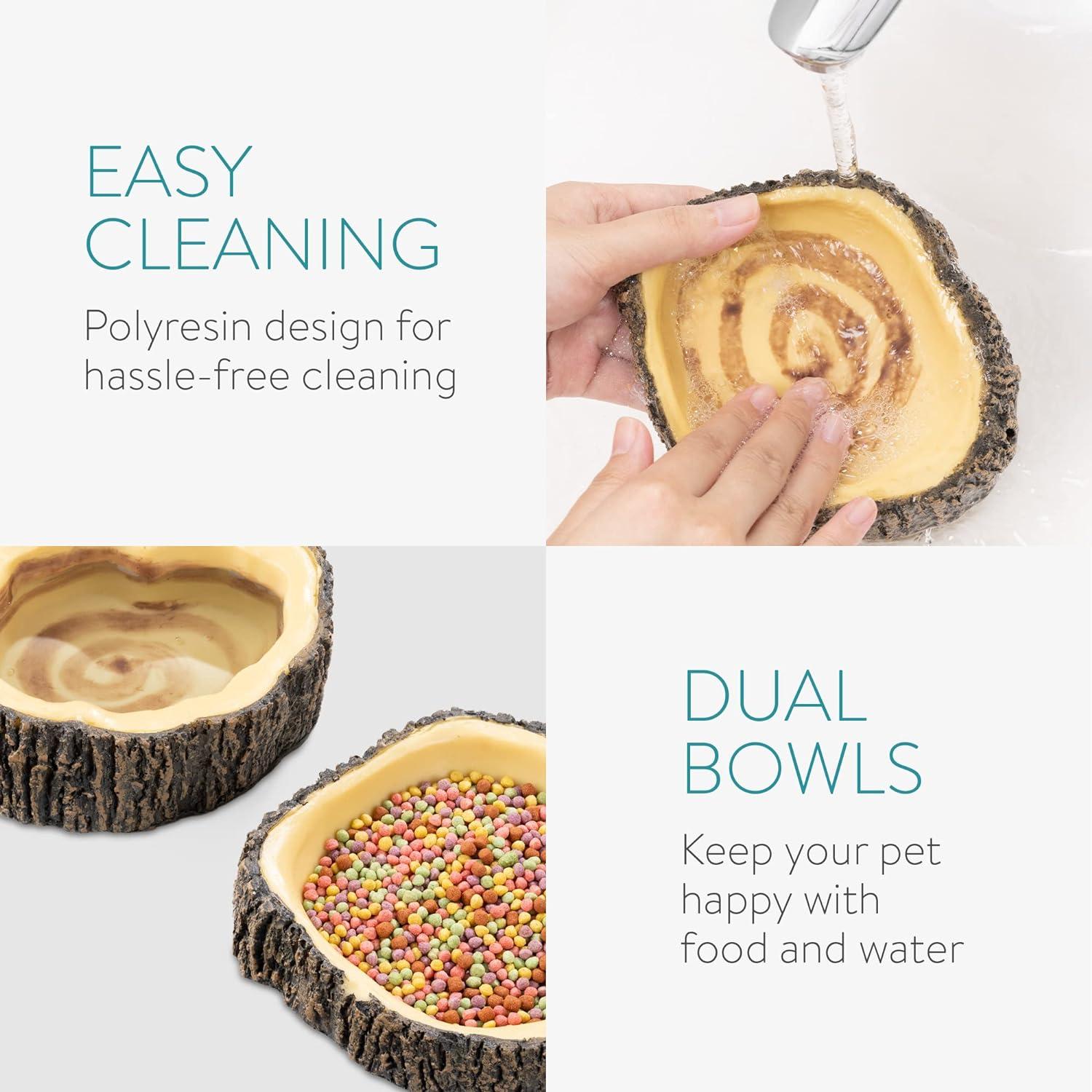 Navaris Reptile Feeding Dish and Bowl Set - Ideal for Geckos ...