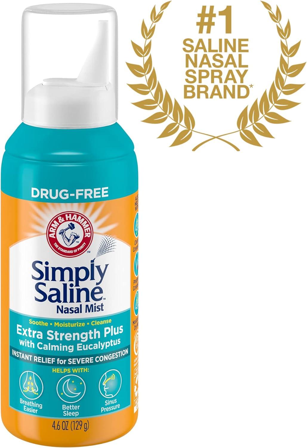Simply Saline Adult Nasal Mist Extra Strength with Eucalyptus - Fast-Acting Sinus Relief