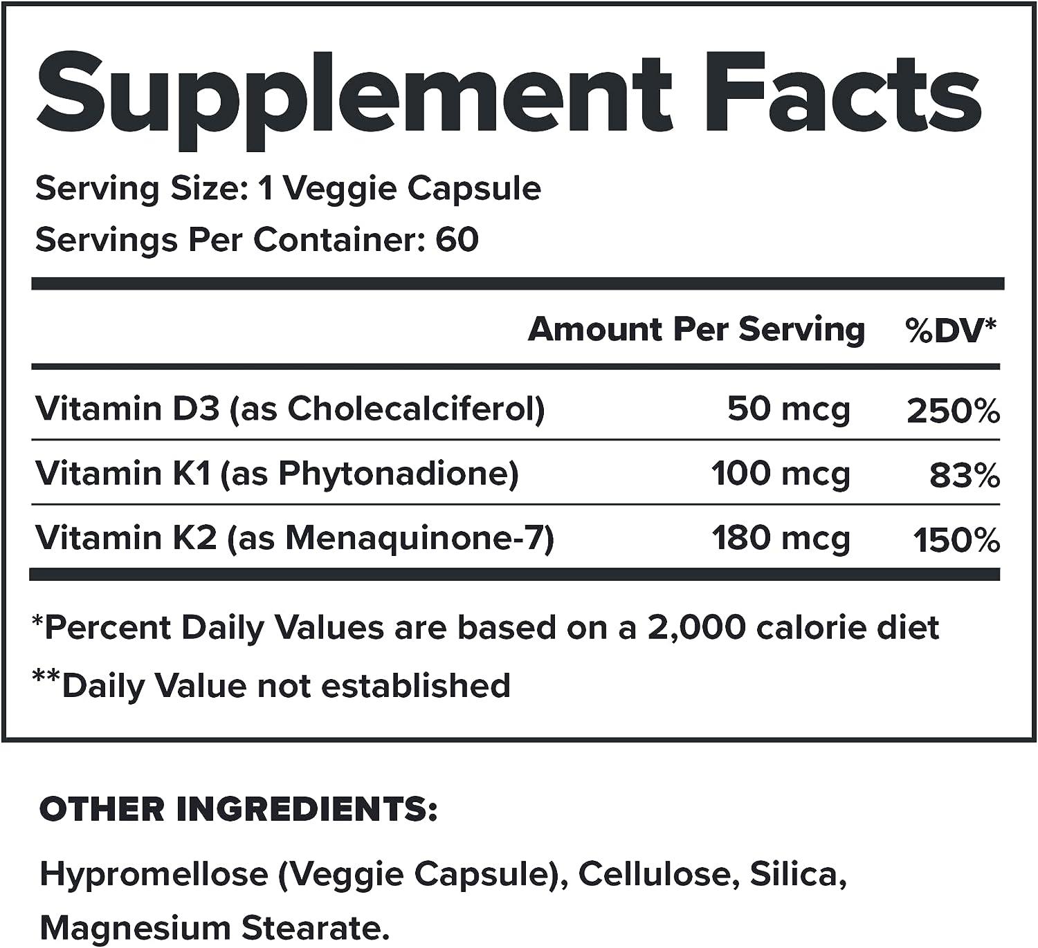 LEGION Vitamin D+K: Natural Formula for Immunity & Bone Health | D3 K2 ...