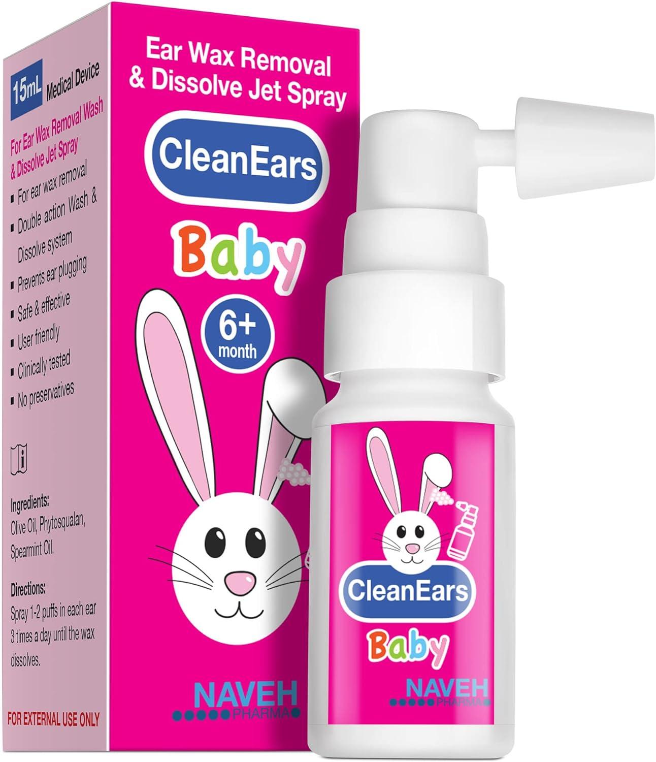 Naveh Pharma Baby Earwax Removal Spray + Otic Guard Ear Infection Spray ...