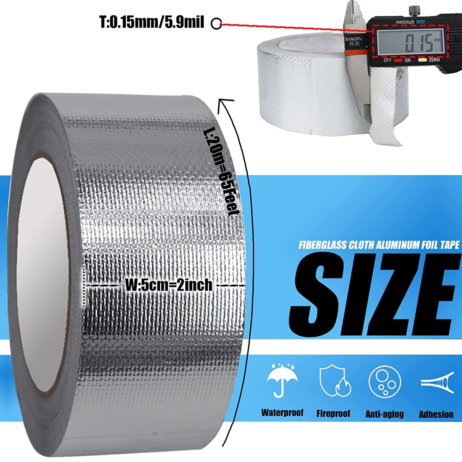 1PCS Premium Glass Fiber Cloth Aluminum Tape Silver Fiberglass Foil ...