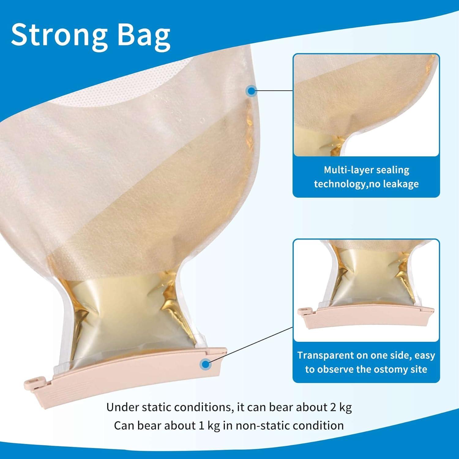10PCS Skin-Friendly Colostomy Bags with Clamp Closure - Ostomy Supplies ...