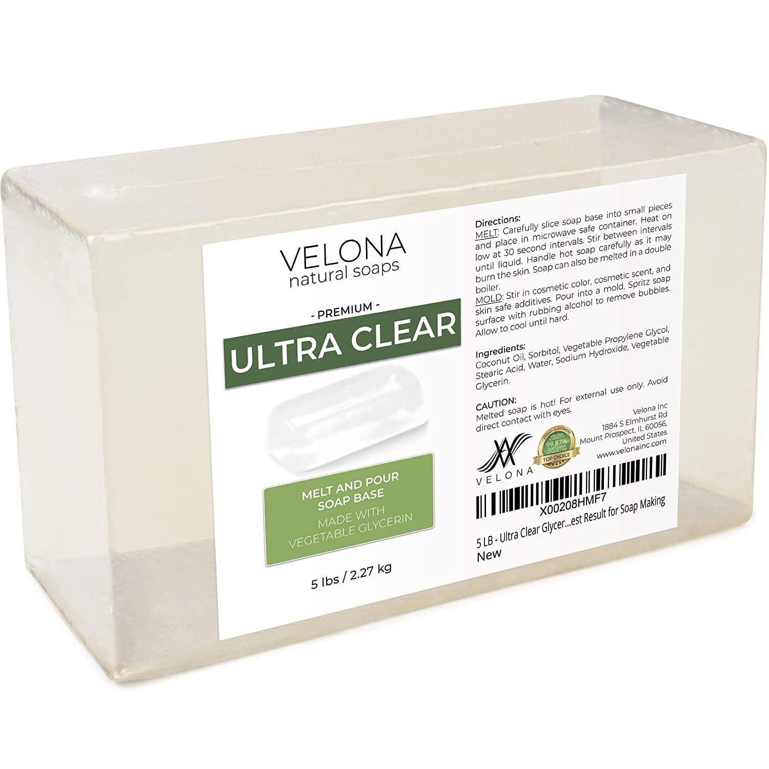 Velona 10 LB Ultra Clear Glycerin Soap Base | SLS/SLES Free | Melt and ...