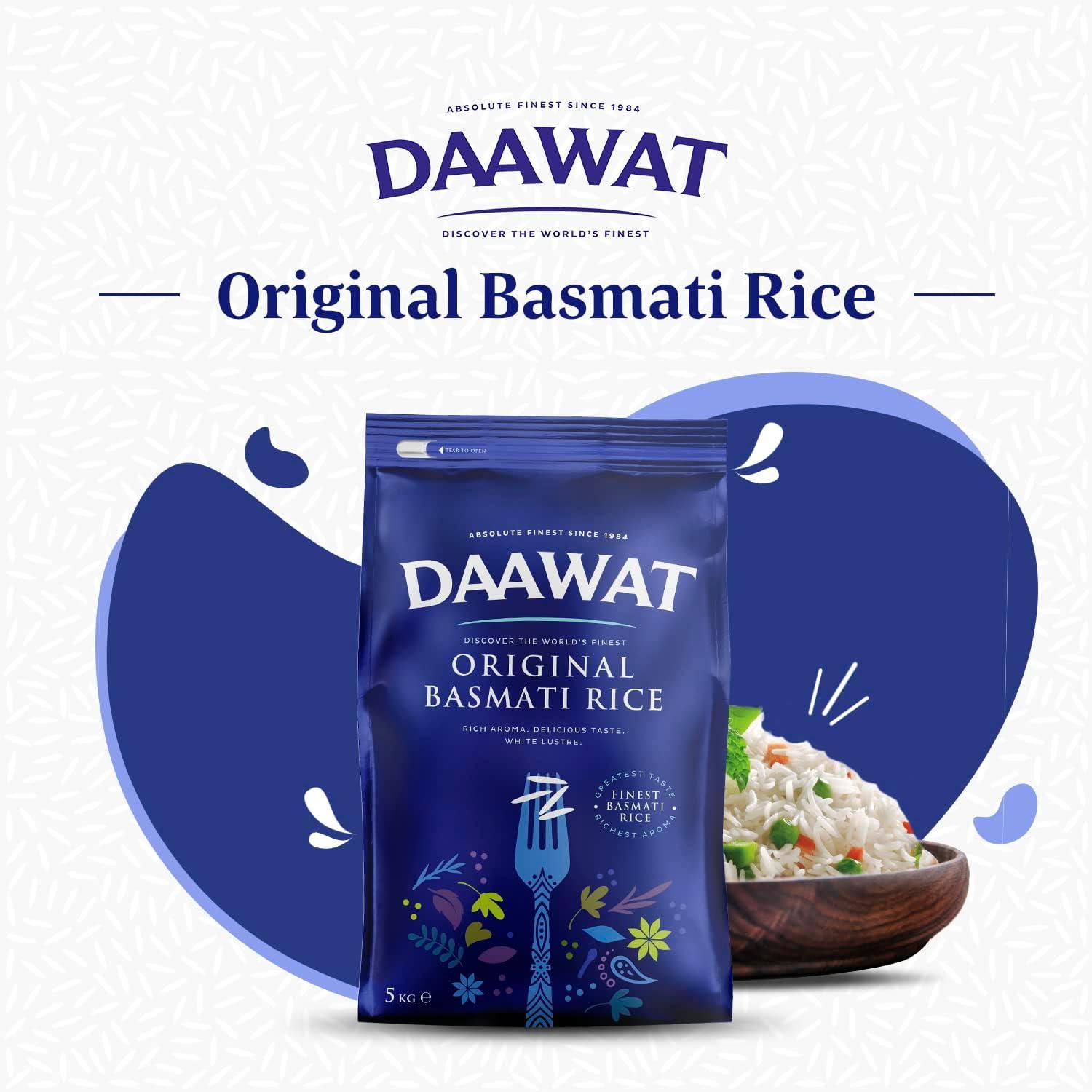 Daawat Original Basmati Rice - 5Kg | Aged Aromatic Grain with Rich ...