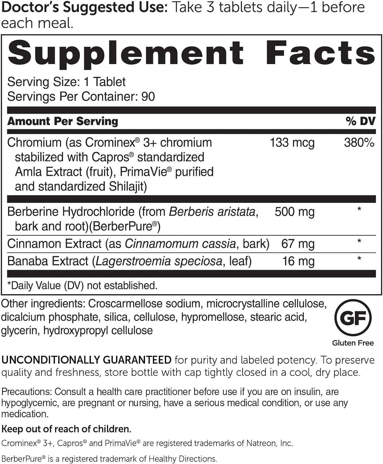 Dr. Whitaker Berberine + GlucoGOLD - 90 Tablets for Blood Sugar Support ...