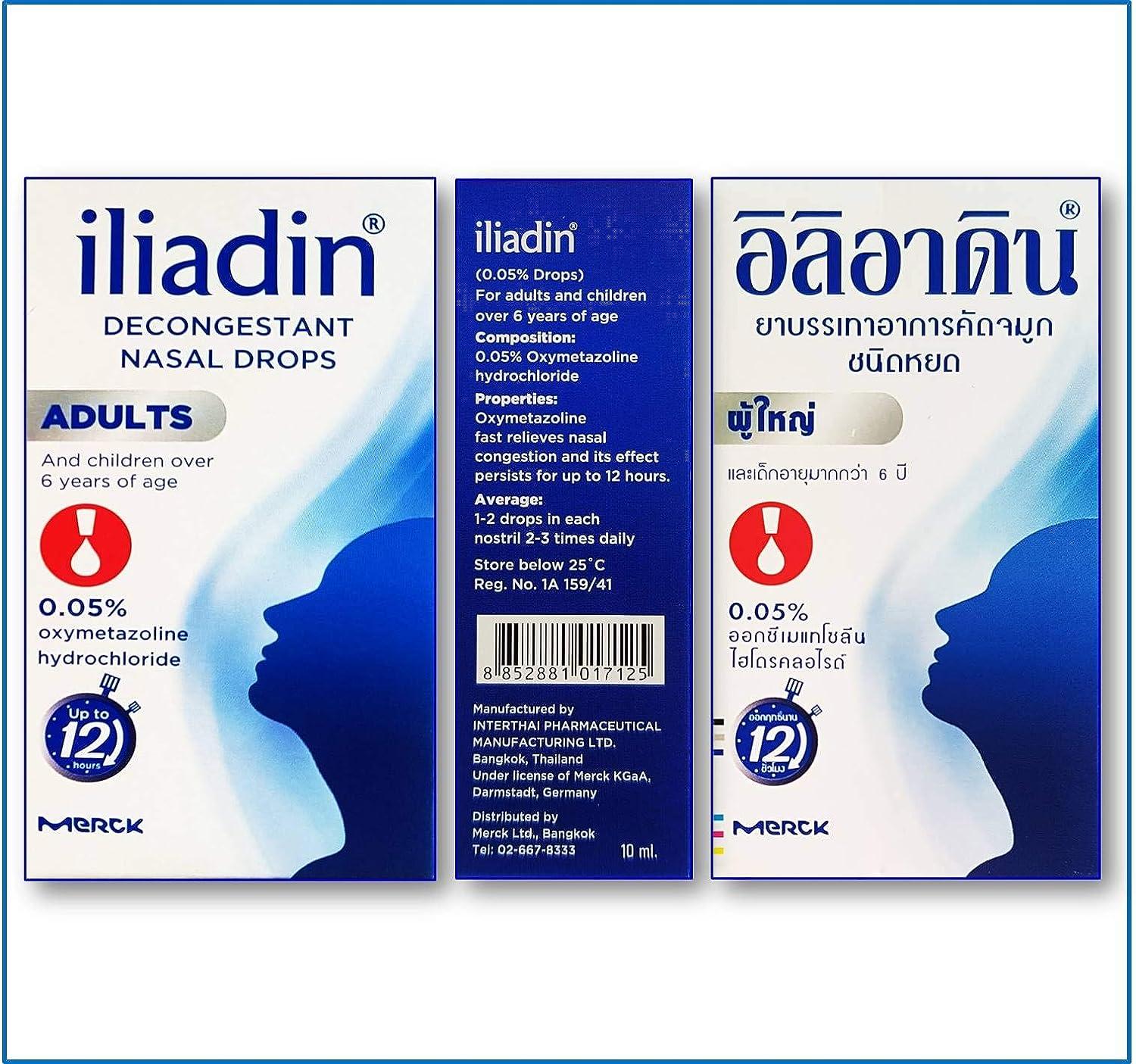Iliadin Nasal Decongestant Drops 0.05% for Adults & Children Over 6 ...