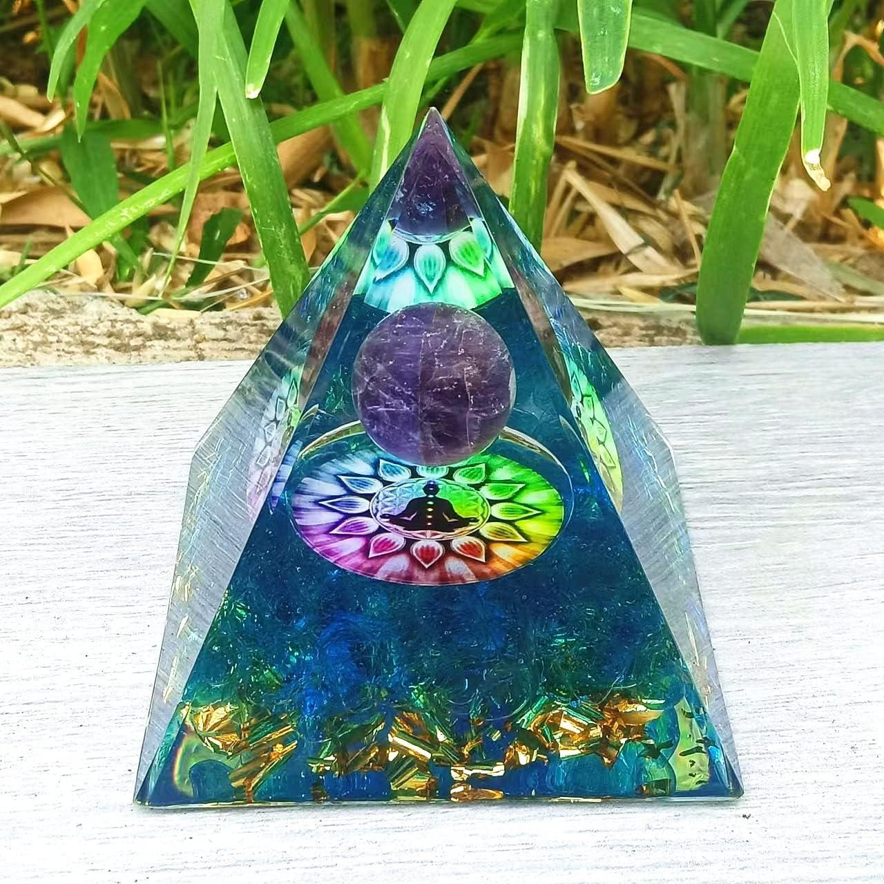 Ycyingcheng Crystal Orgonite Pyramid for Positive Energy | Chakra ...