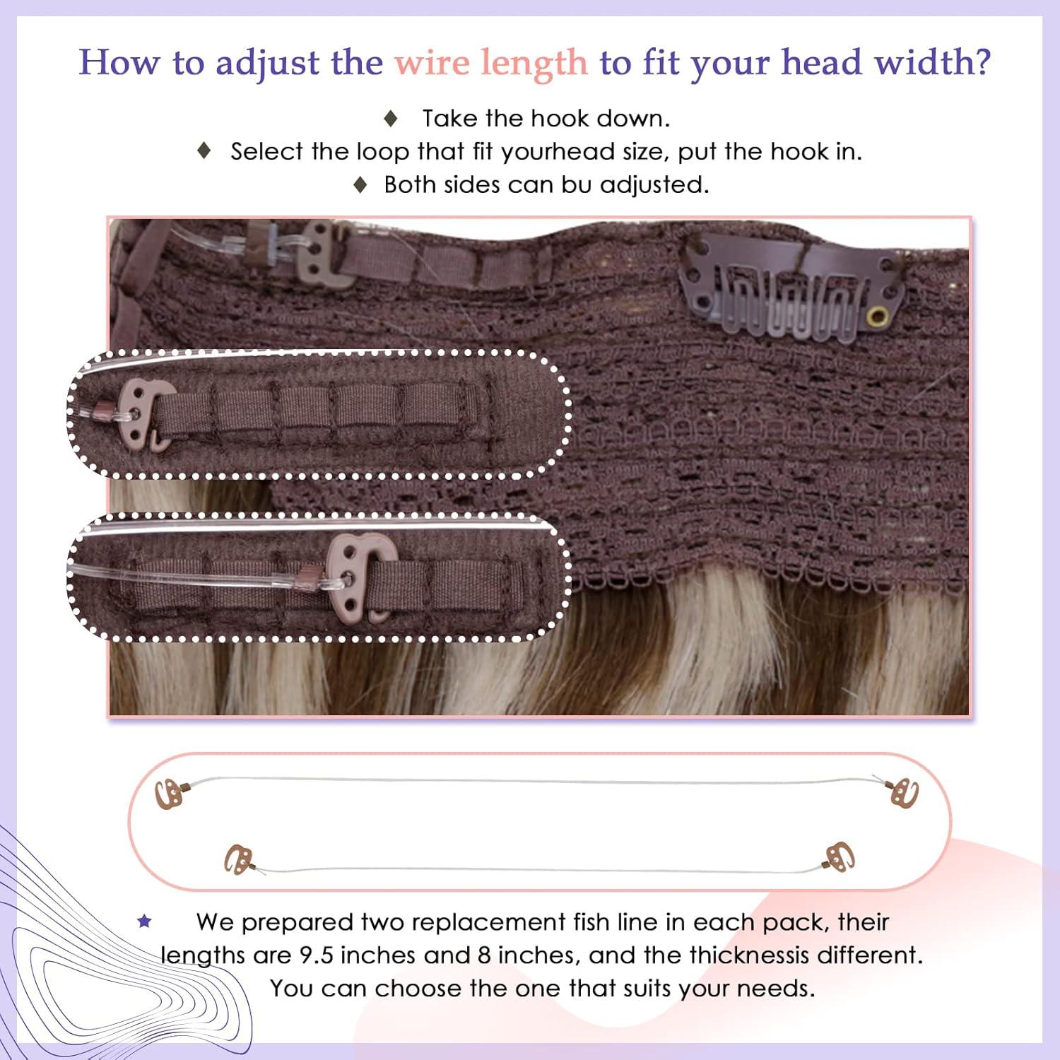 Vivien Wire Real Hair Extensions - Remy 45cm Light Brown & Blonde ...