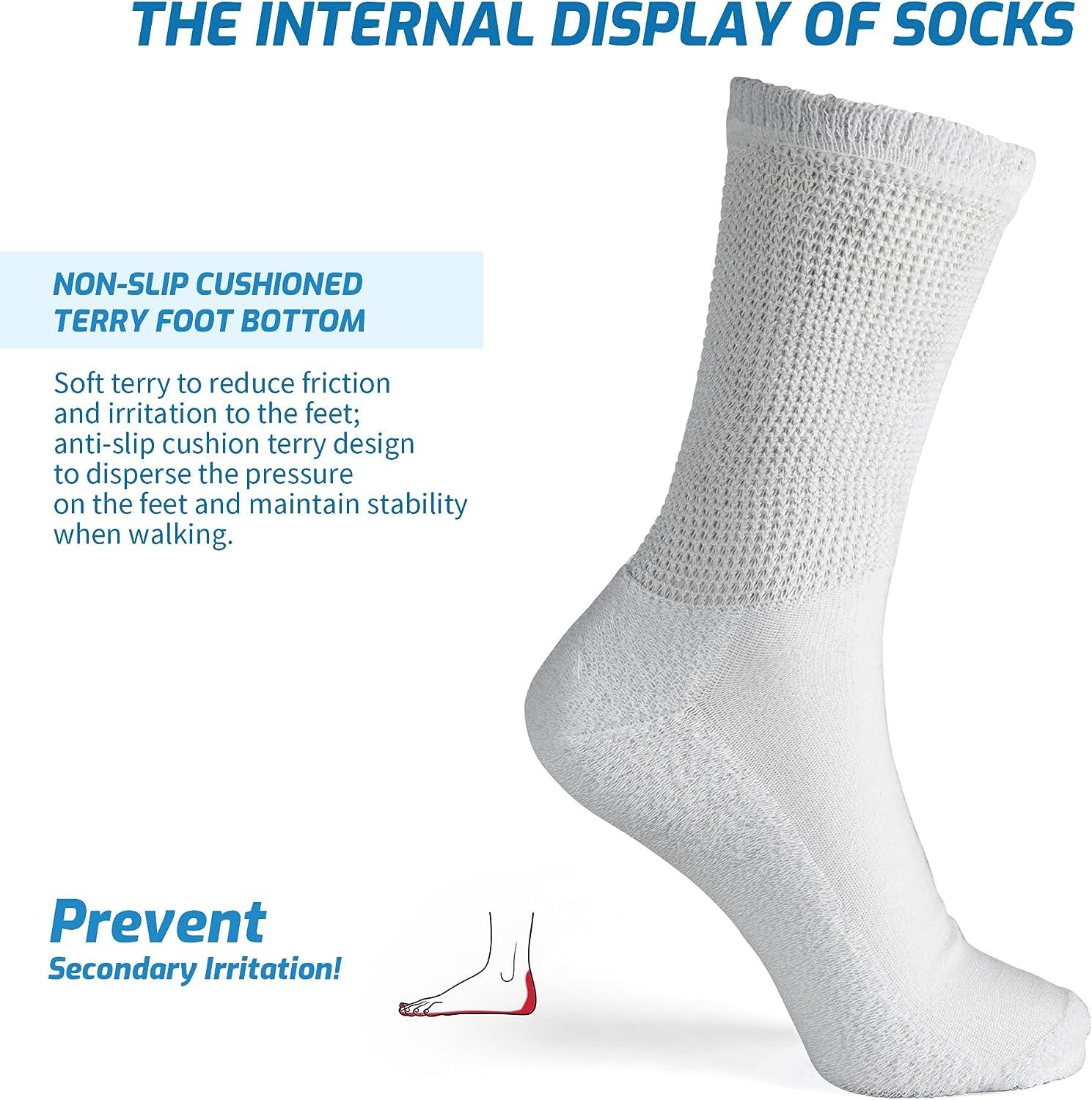 LIN Diabetic Socks for Men & Women | Non-Binding Circulatory Extra Wide ...