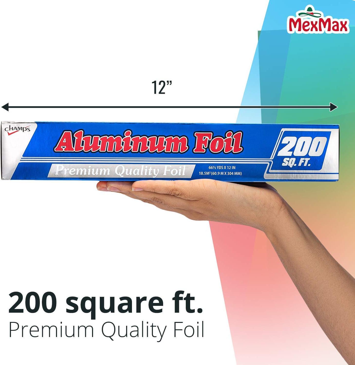 CHAMPS Standard Aluminum Foil - 200 Sq Ft Non-Stick Wrapping Paper for ...