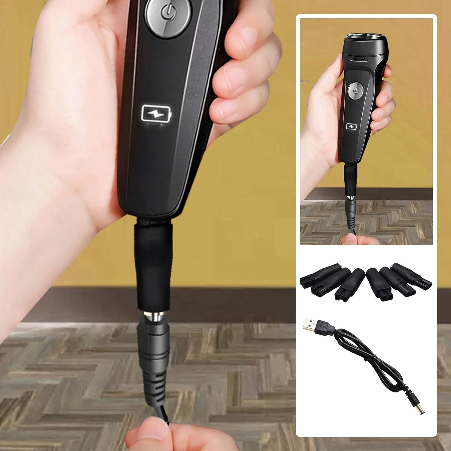 7PCS Black Electric Shaver Charger Kit - Versatile Charging Solution ...